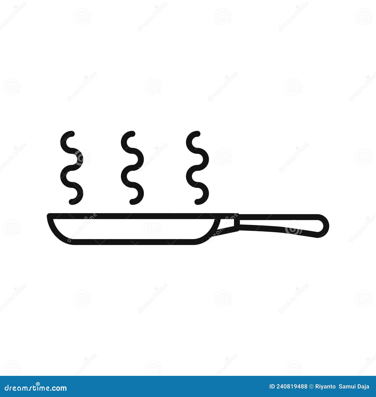 Frying Pan Icon Black and White Illustration Stock Vector ...