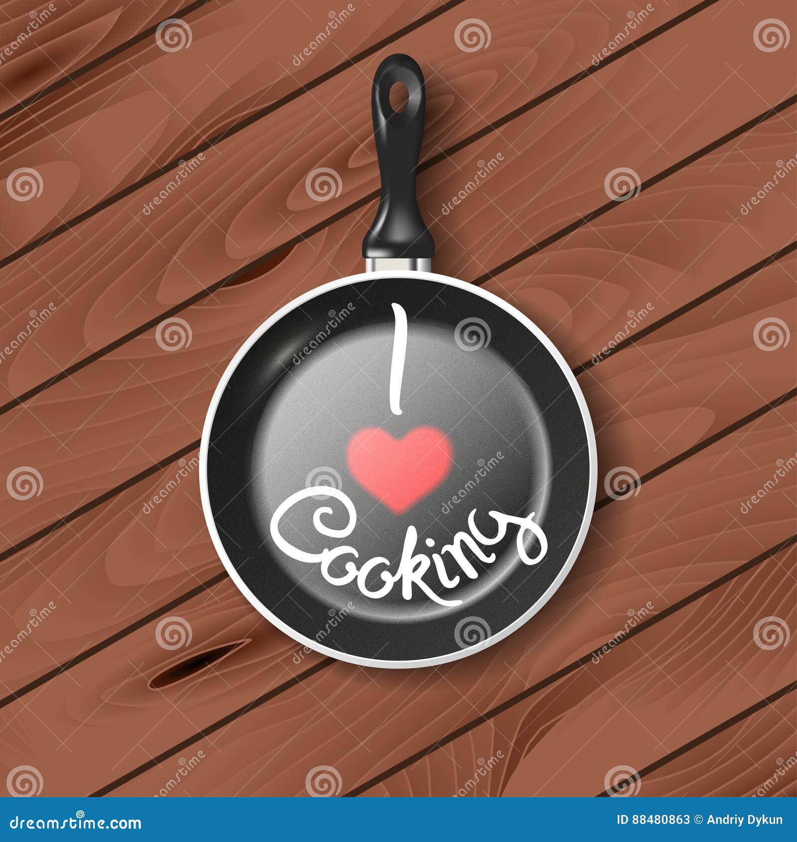 Frying pan lettering stock illustration. Illustration of isolated ...