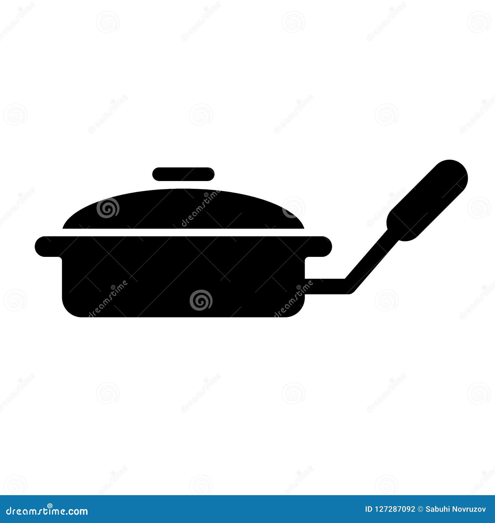 Frying Pan with Lid Solid Icon. Griddle Vector Illustration Isolated on ...