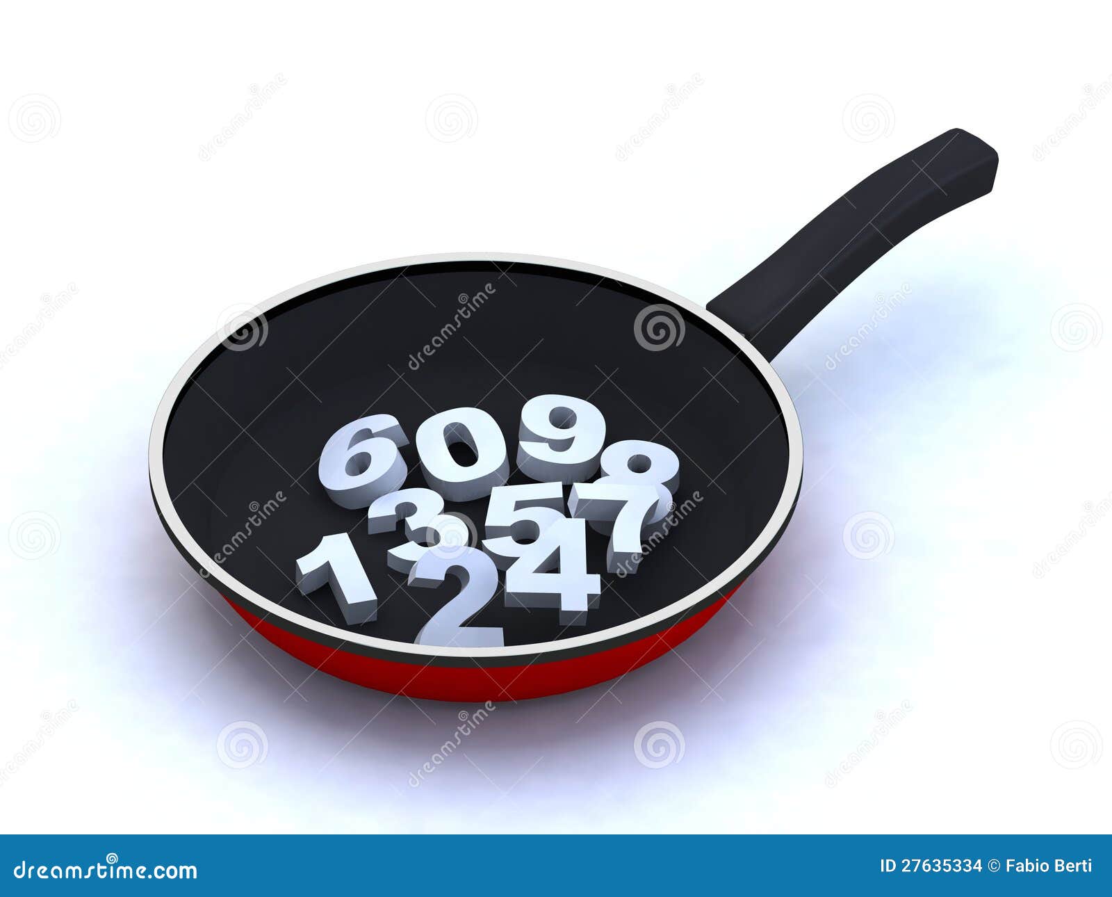 Frying pan numbers stock illustration. Illustration of nourish - 27635334