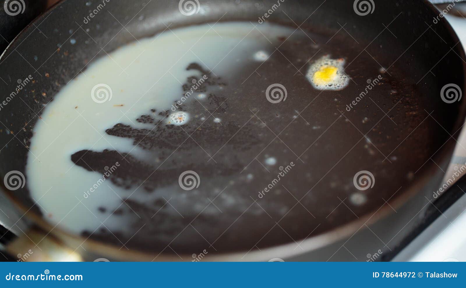 Frying pan with oil stock photo. Image of cooker, heat - 78644972