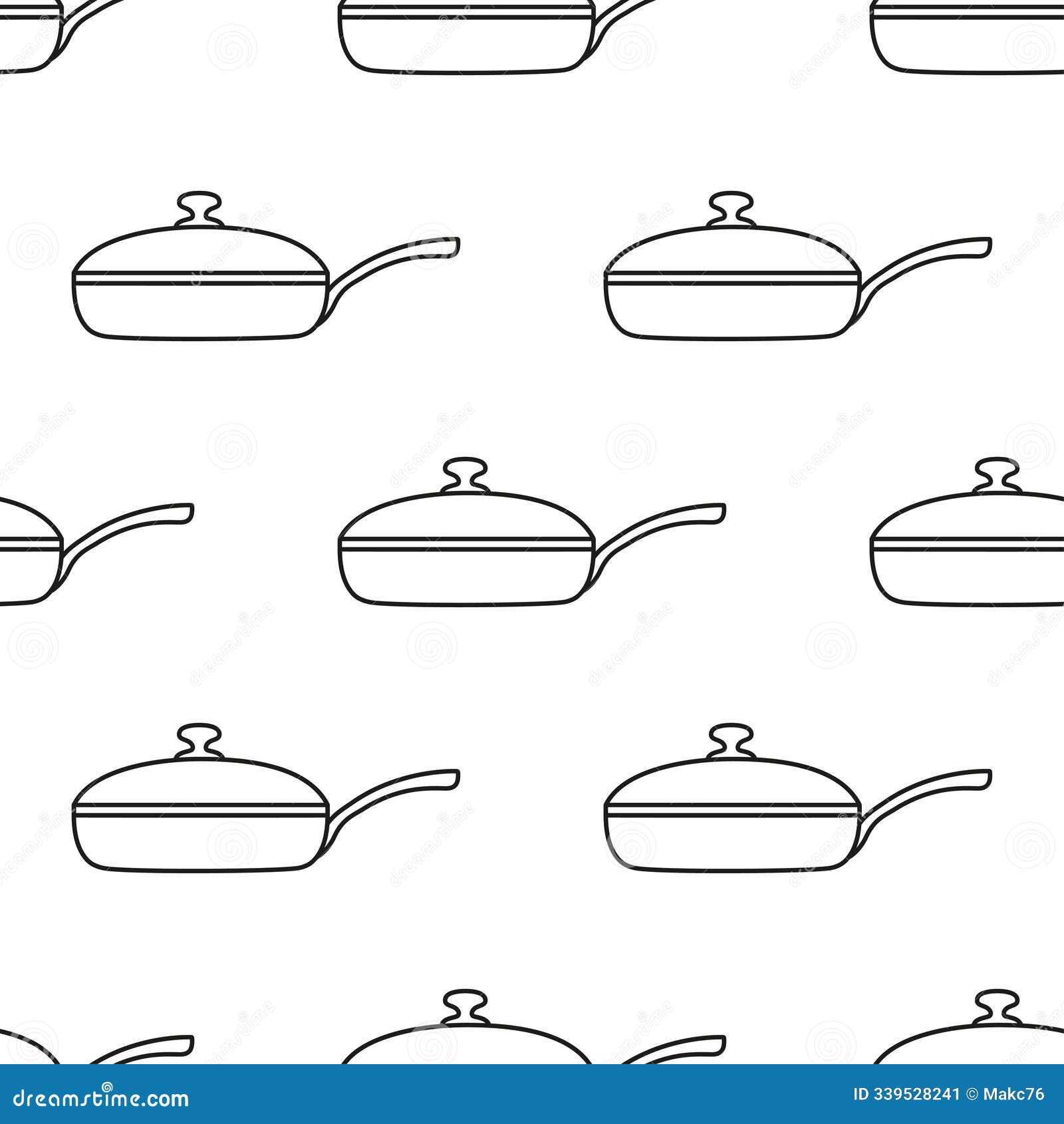 Frying Pan Seamless Pattern Stock Vector - Illustration of steel ...