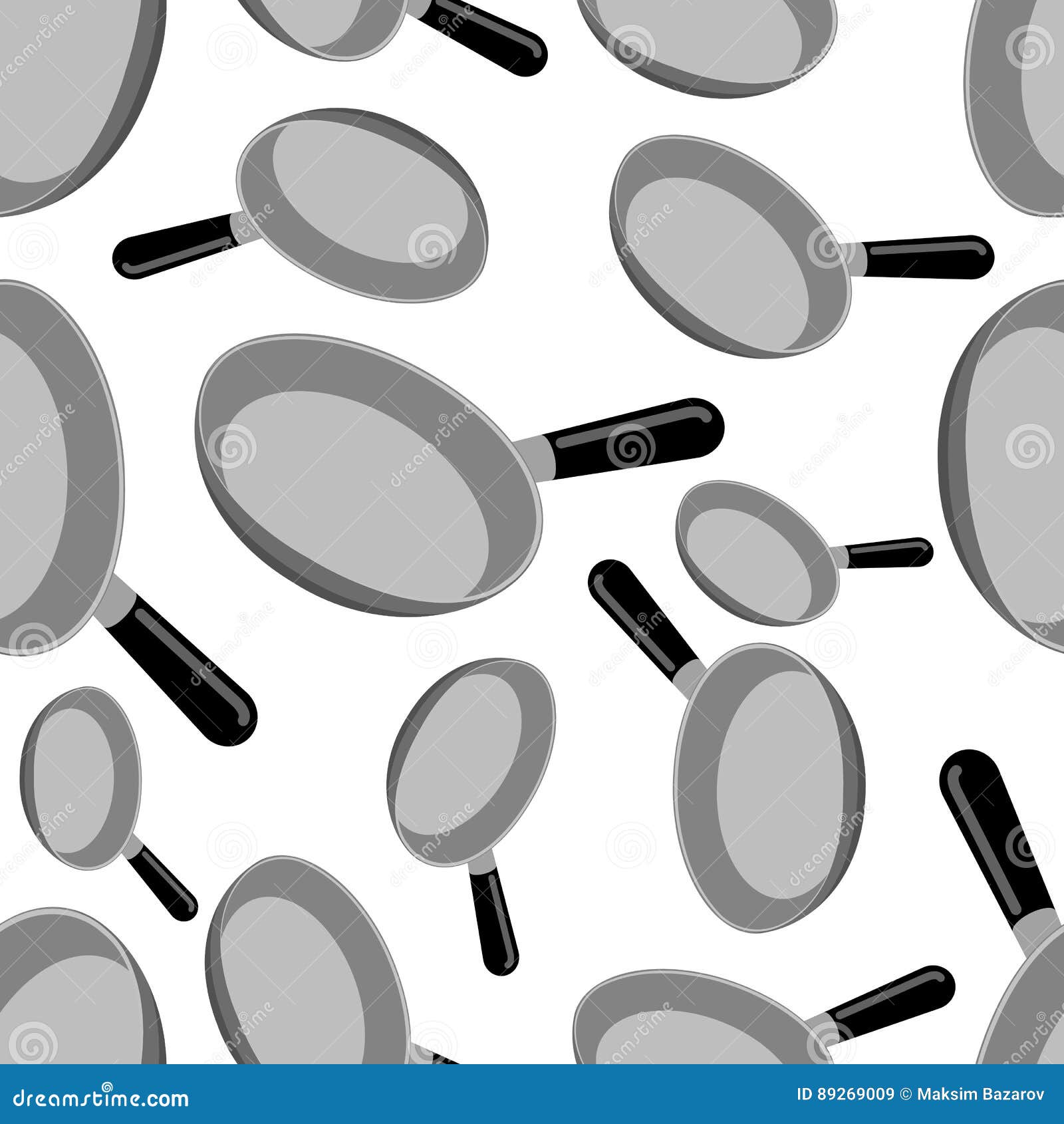Frying Pan Seamless Pattern Stock Vector - Illustration of milk, cooked ...
