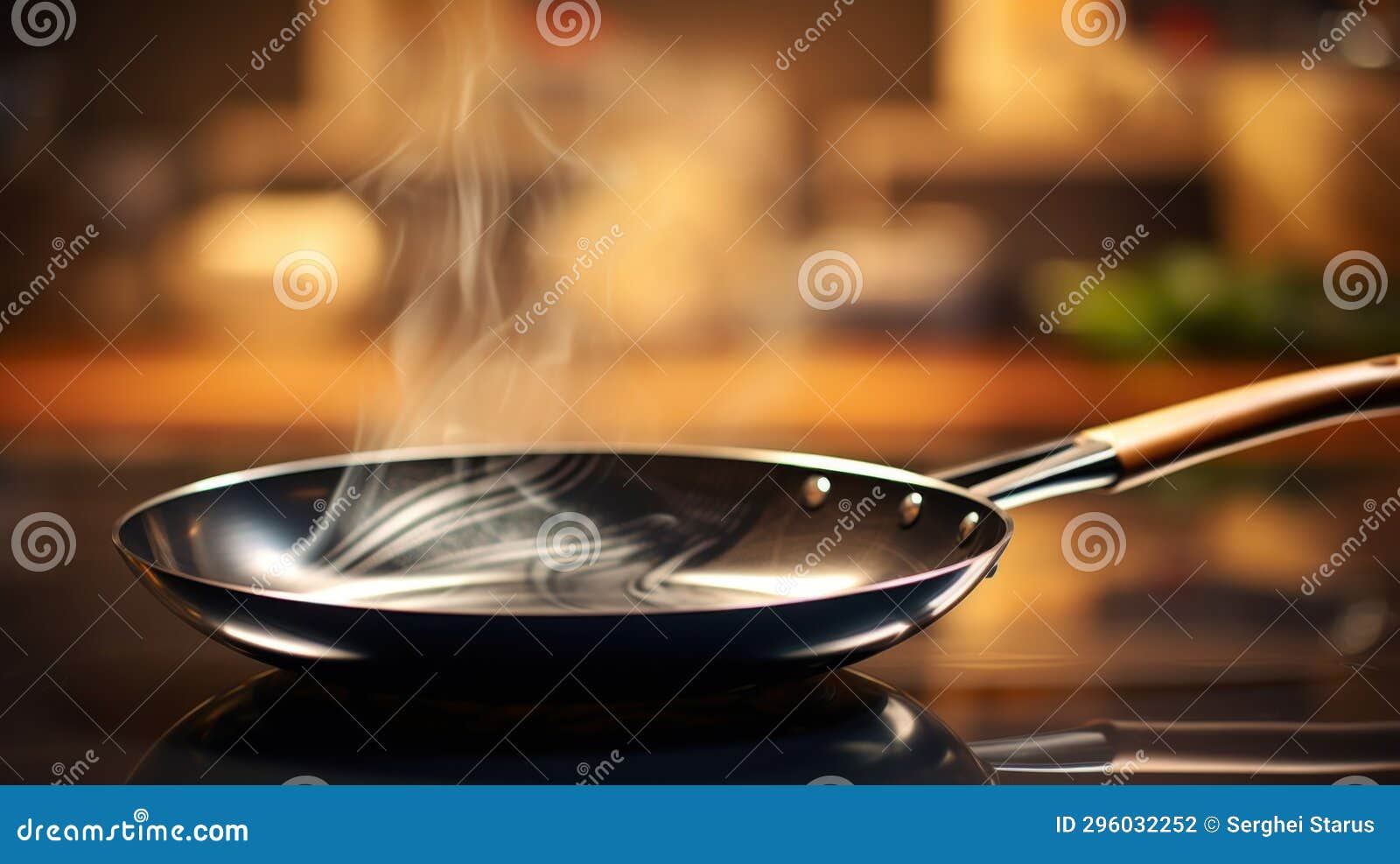 A Frying Pan with Smoke Coming Out of it, AI Stock Photo - Image of ...