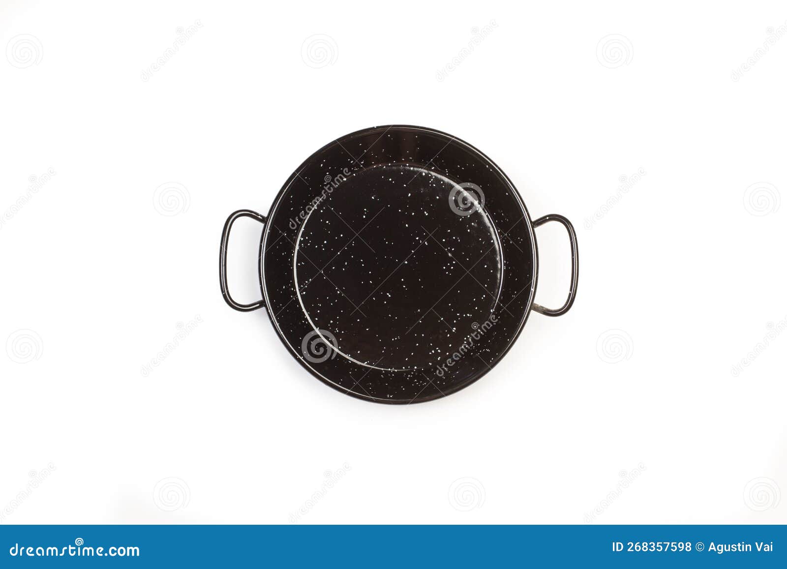 A Frying Pan with Two Handles Isolated on a White Background in a Top ...