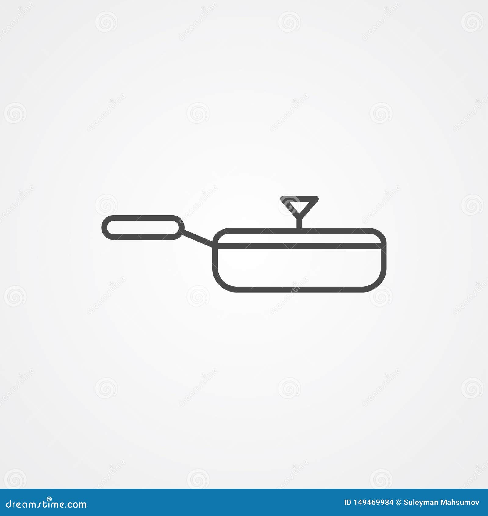 Frying Pan Vector Icon Sign Symbol Stock Illustration - Illustration of ...