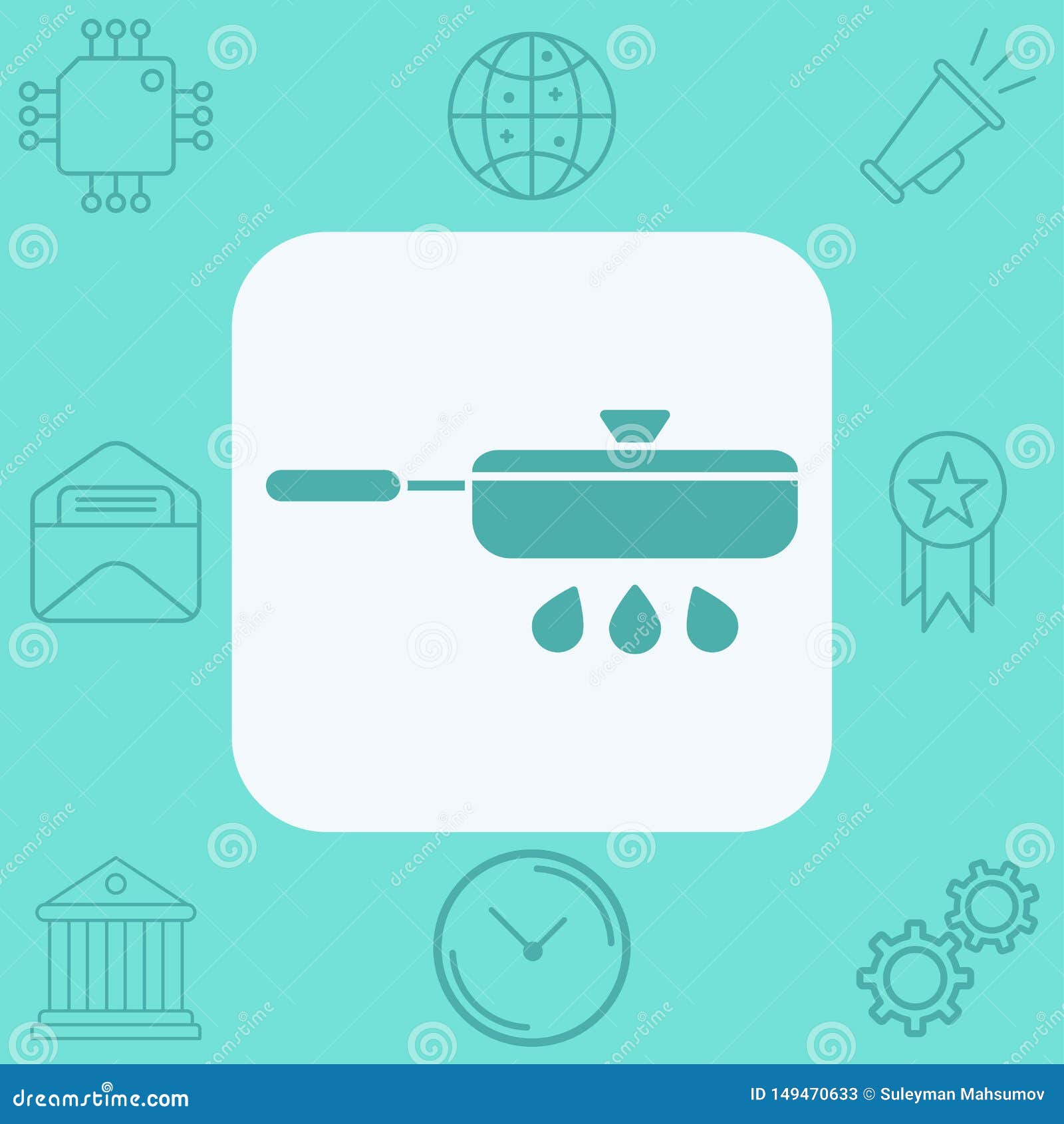 Frying Pan Vector Icon Sign Symbol Stock Illustration - Illustration of ...