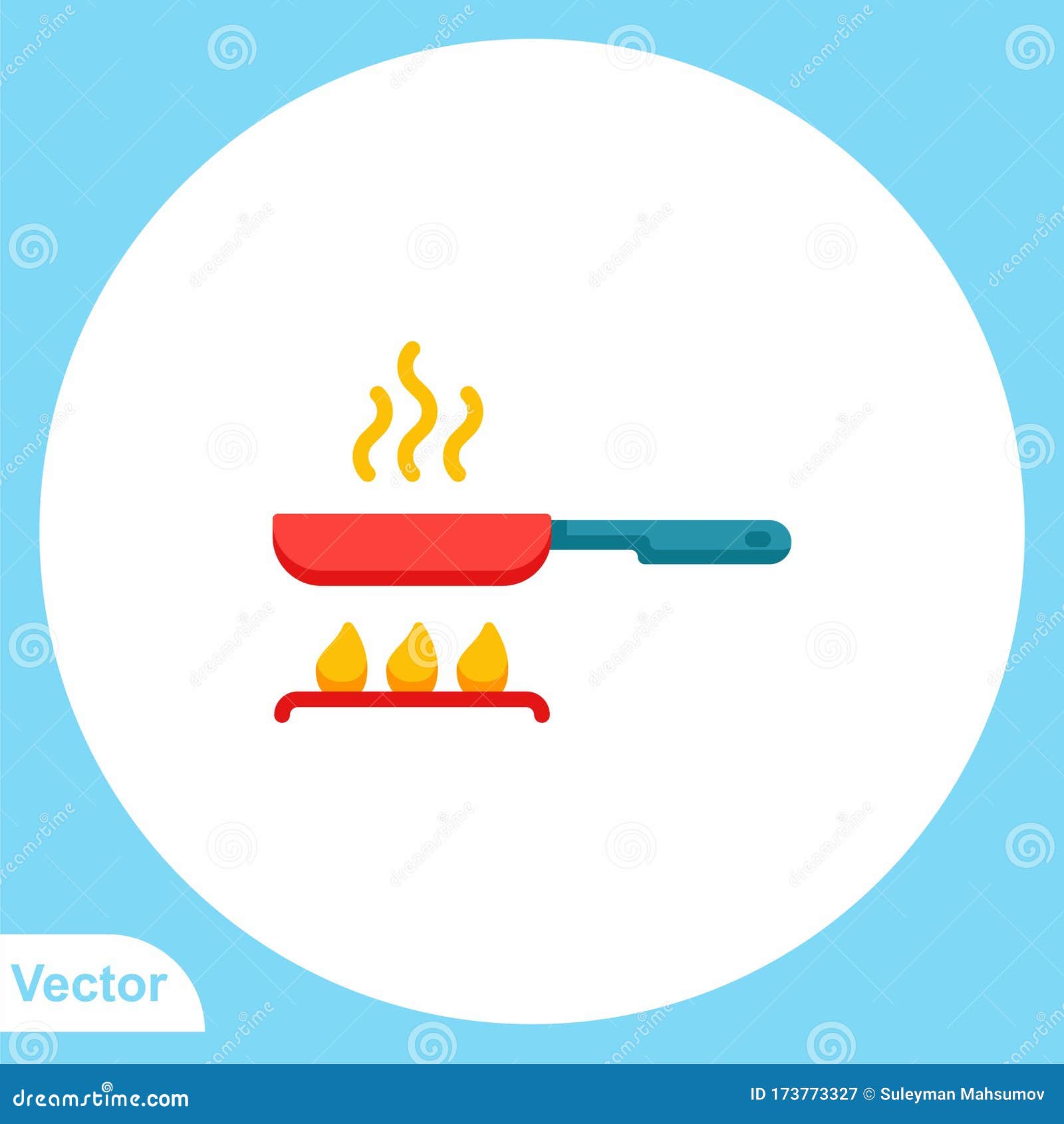 Frying Pan Vector Icon Sign Symbol Stock Illustration - Illustration of ...