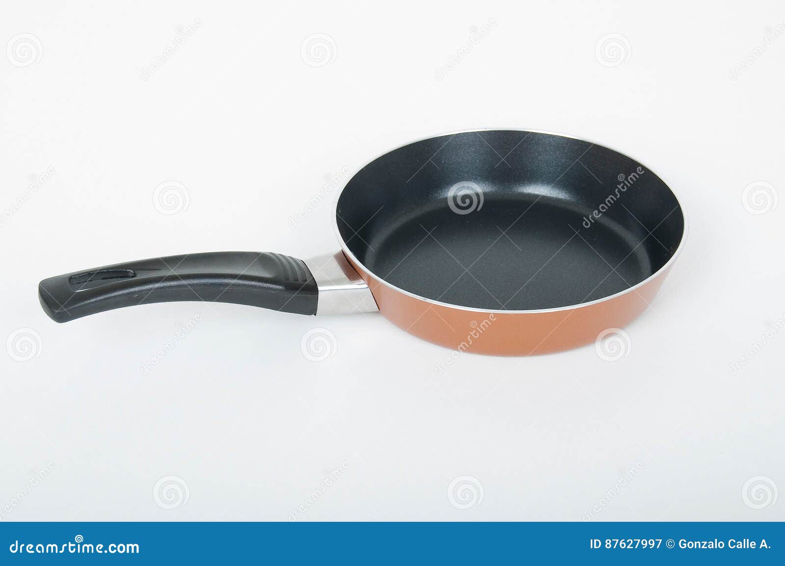 Frying Pan on White Background Stock Image - Image of iron, heat: 87627997