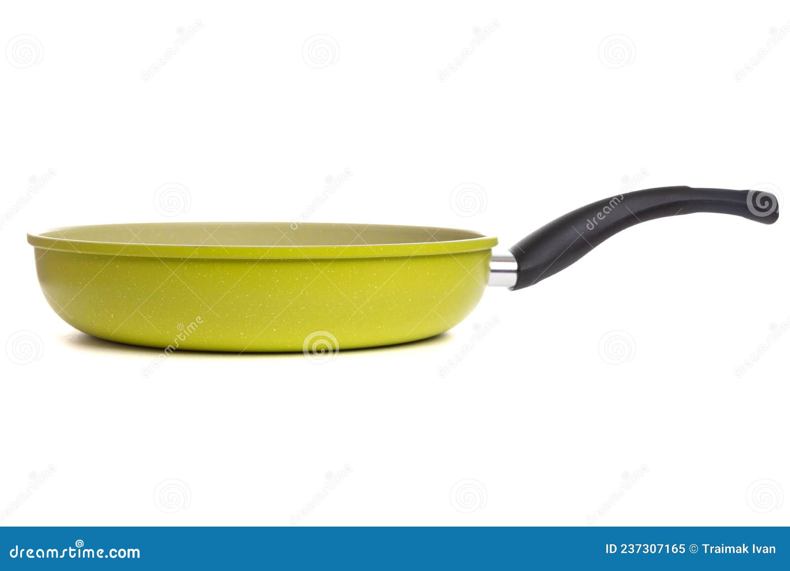 Frying Pan on White Background Side View, Empty Salad Pan, Cooking ...