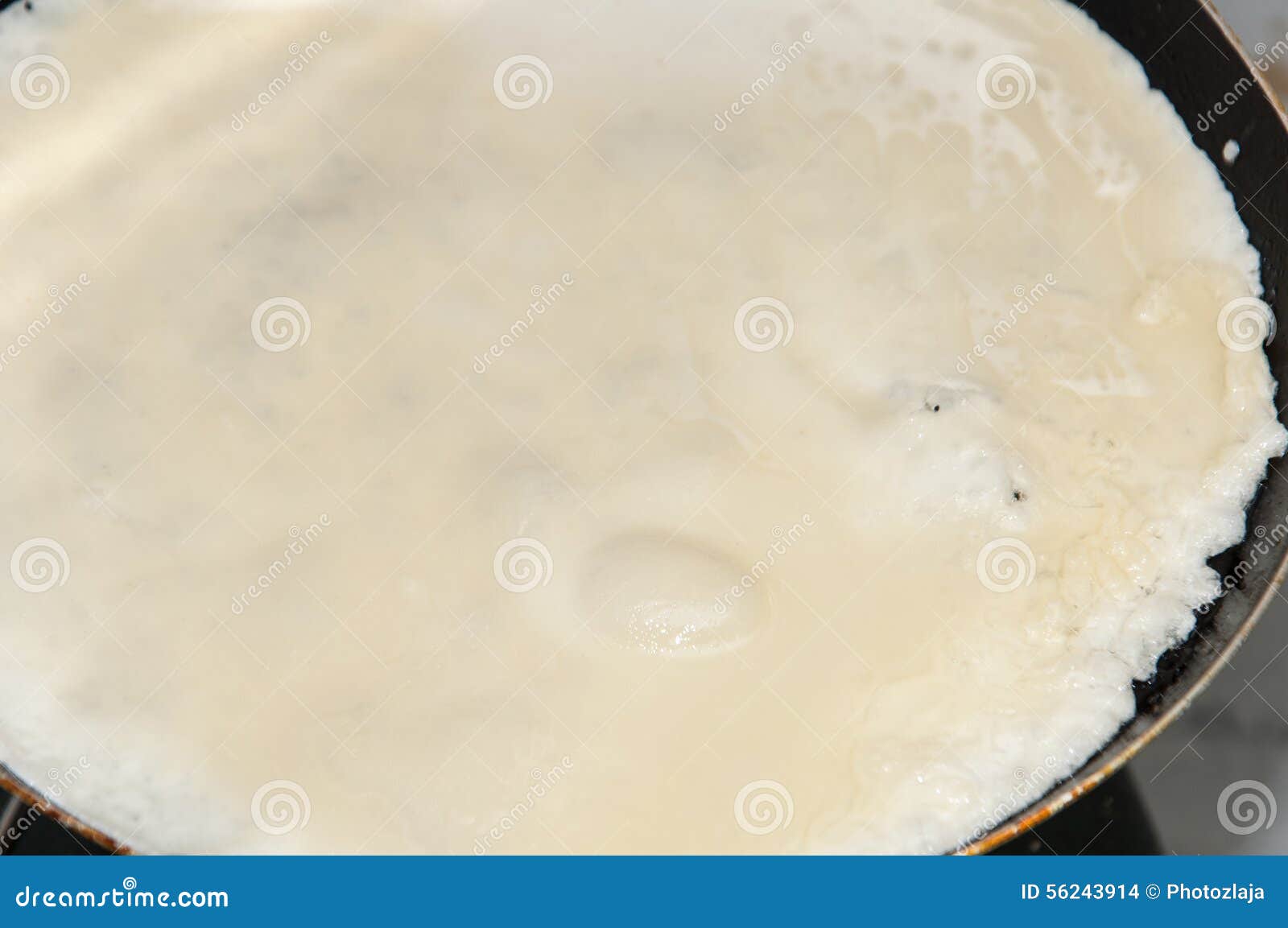 Frying Pancake in the Frying Pan Stock Photo - Image of white, snack ...