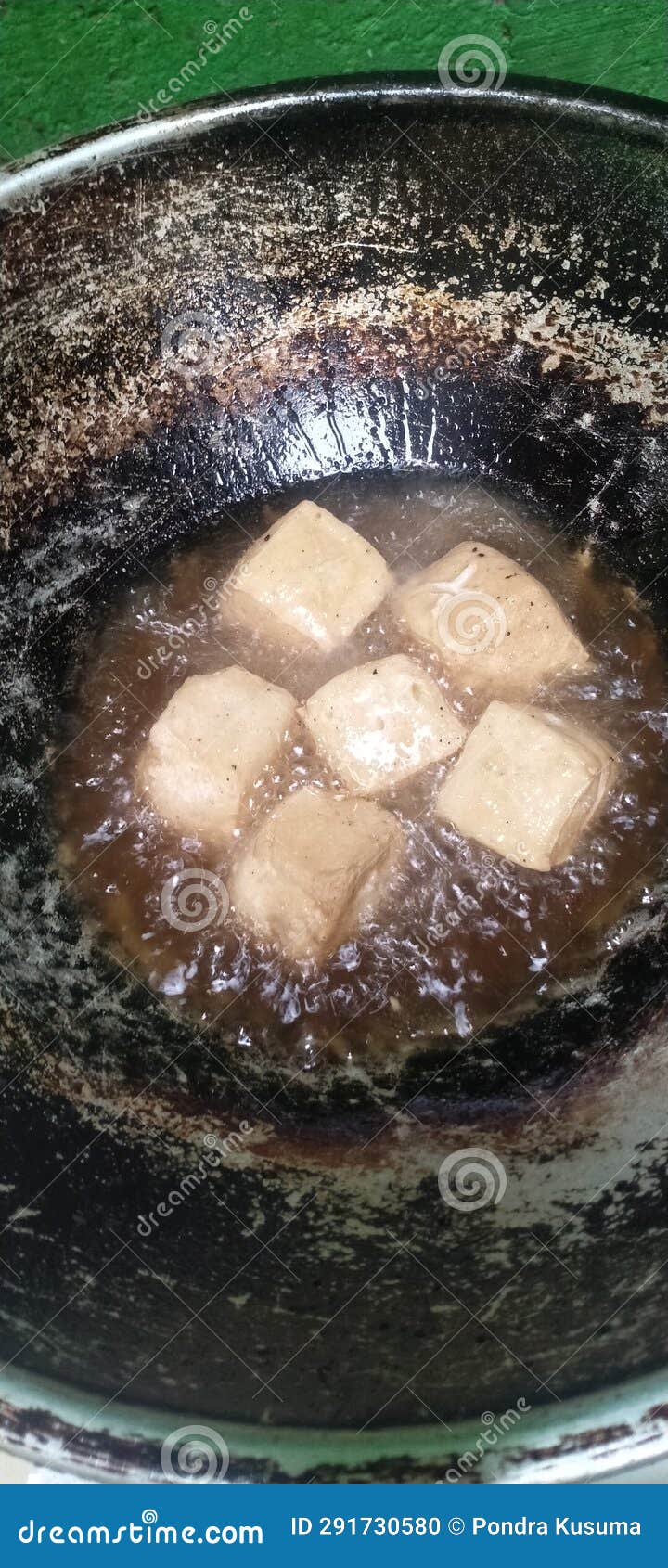 Frying process tahu tempe stock photo. Image of traditional - 291730580