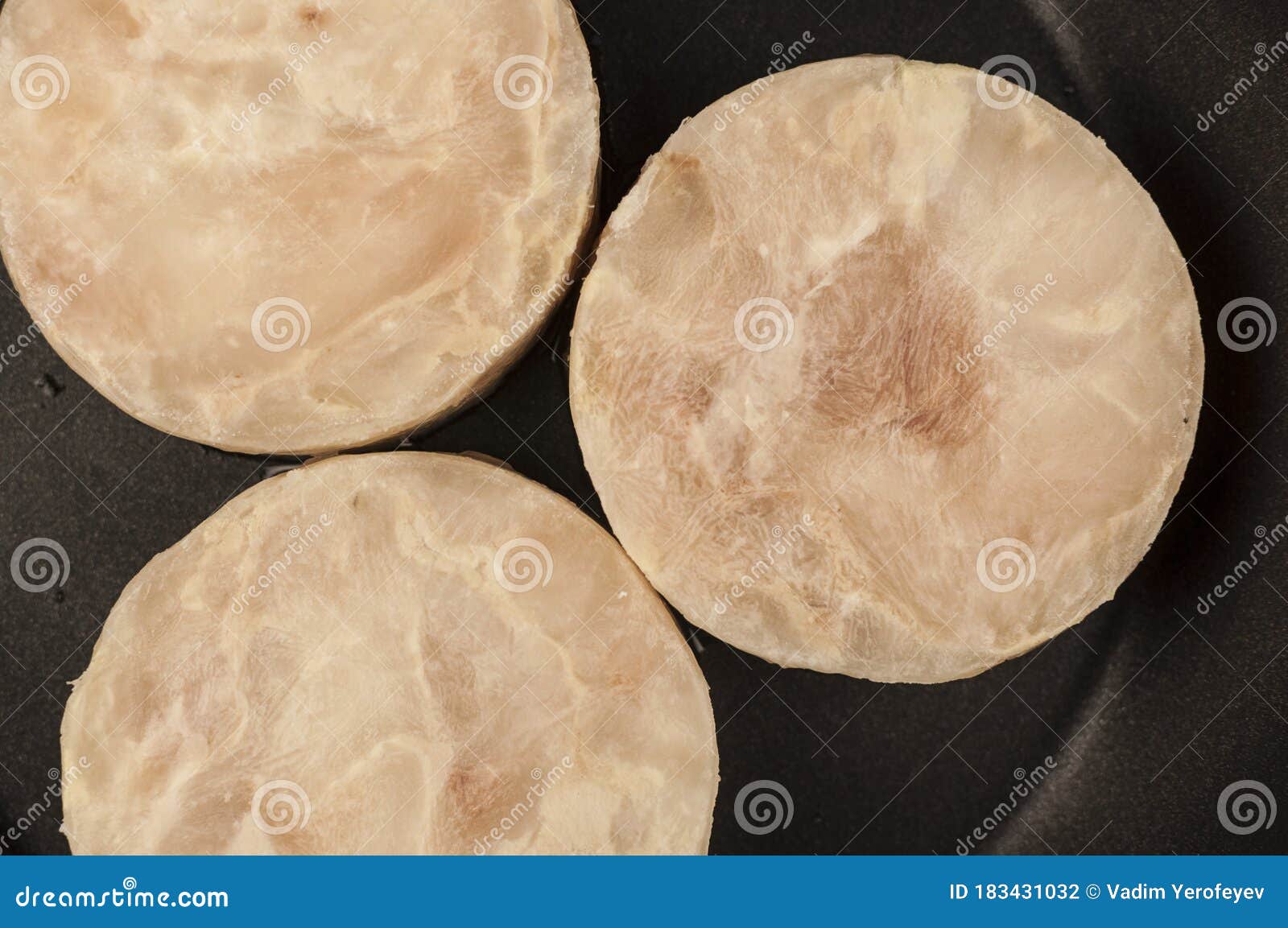 Frying Raw Fish Cutlet in Oil in a Pan, Top View Stock Photo - Image of ...