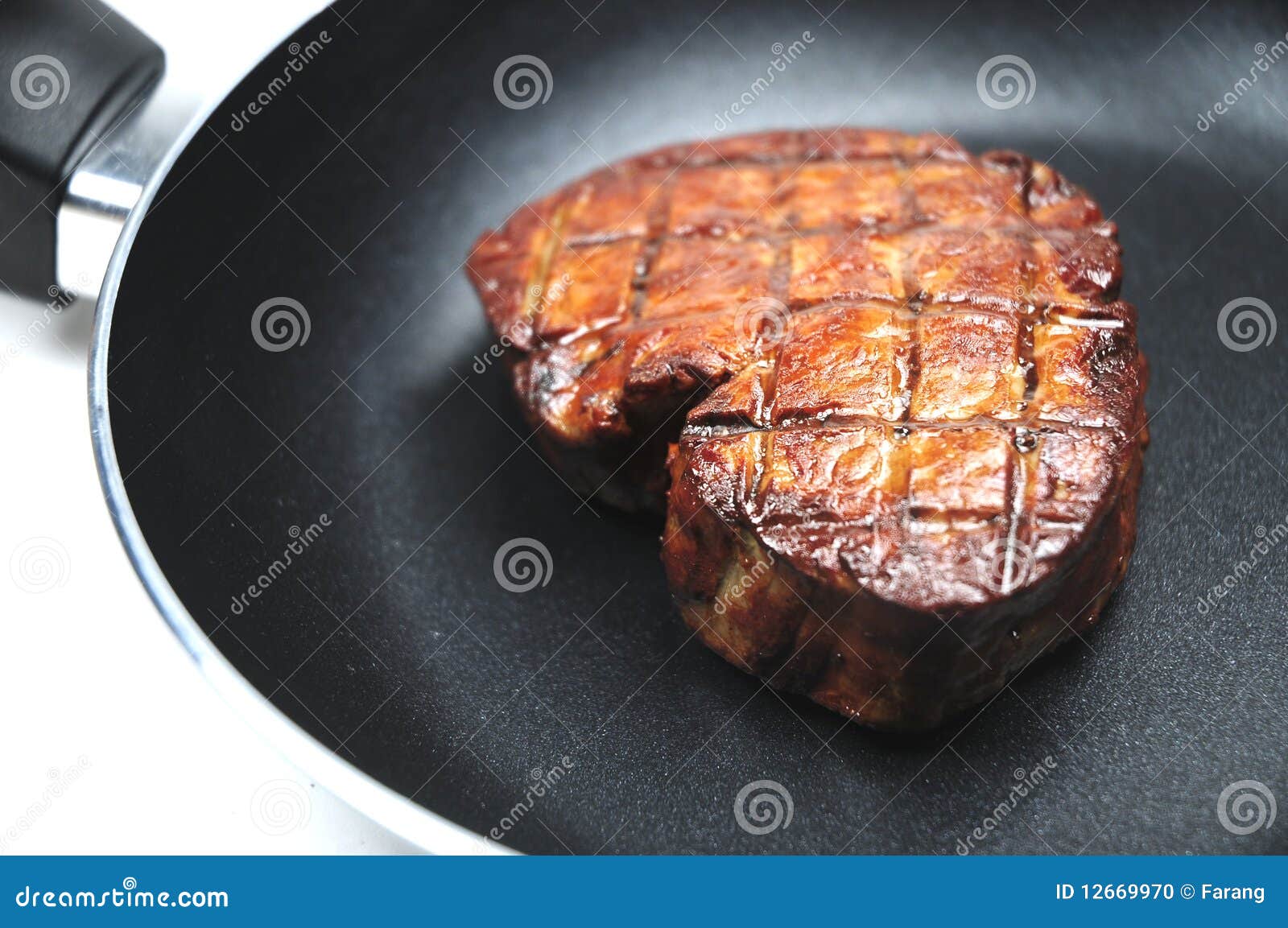 Frying a steak stock photo. Image of fried, prepare, tool - 12669970