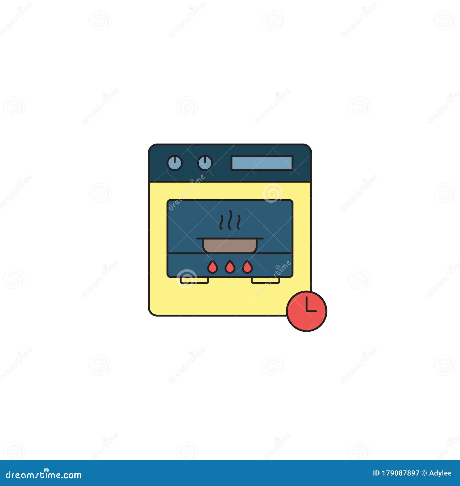 Frying Time or Oven with Timer Vector Icon Symbol Cooking Isolated on ...