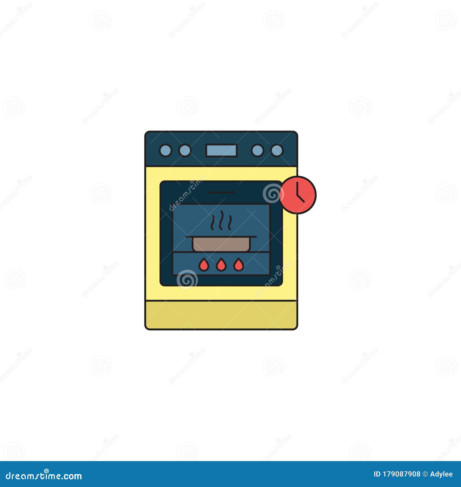 Frying Time or Oven with Timer Vector Icon Symbol Cooking Isolated on ...