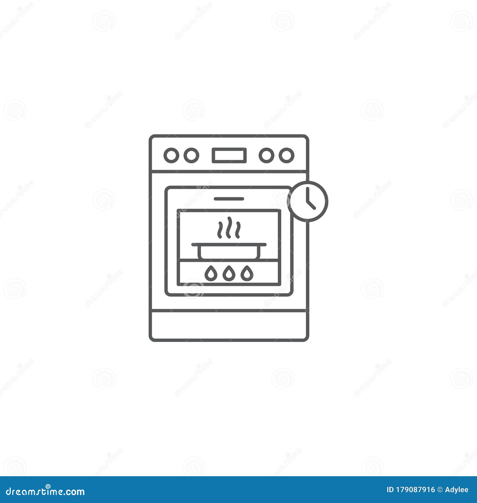 Frying Time or Oven with Timer Vector Icon Symbol Cooking Isolated on ...