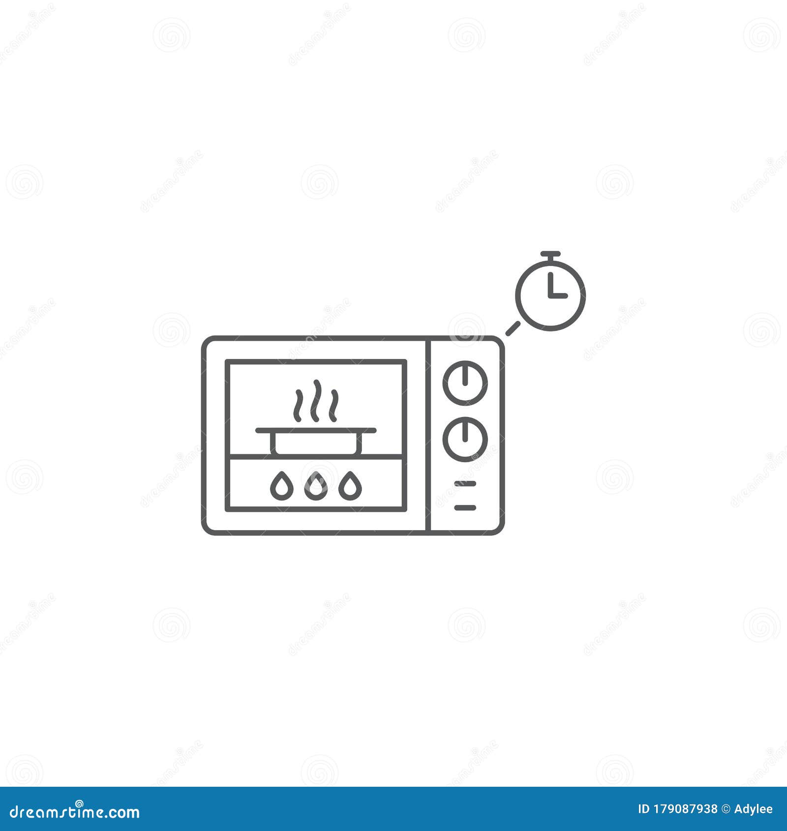 Frying Time or Oven with Timer Vector Icon Symbol Cooking Isolated on ...