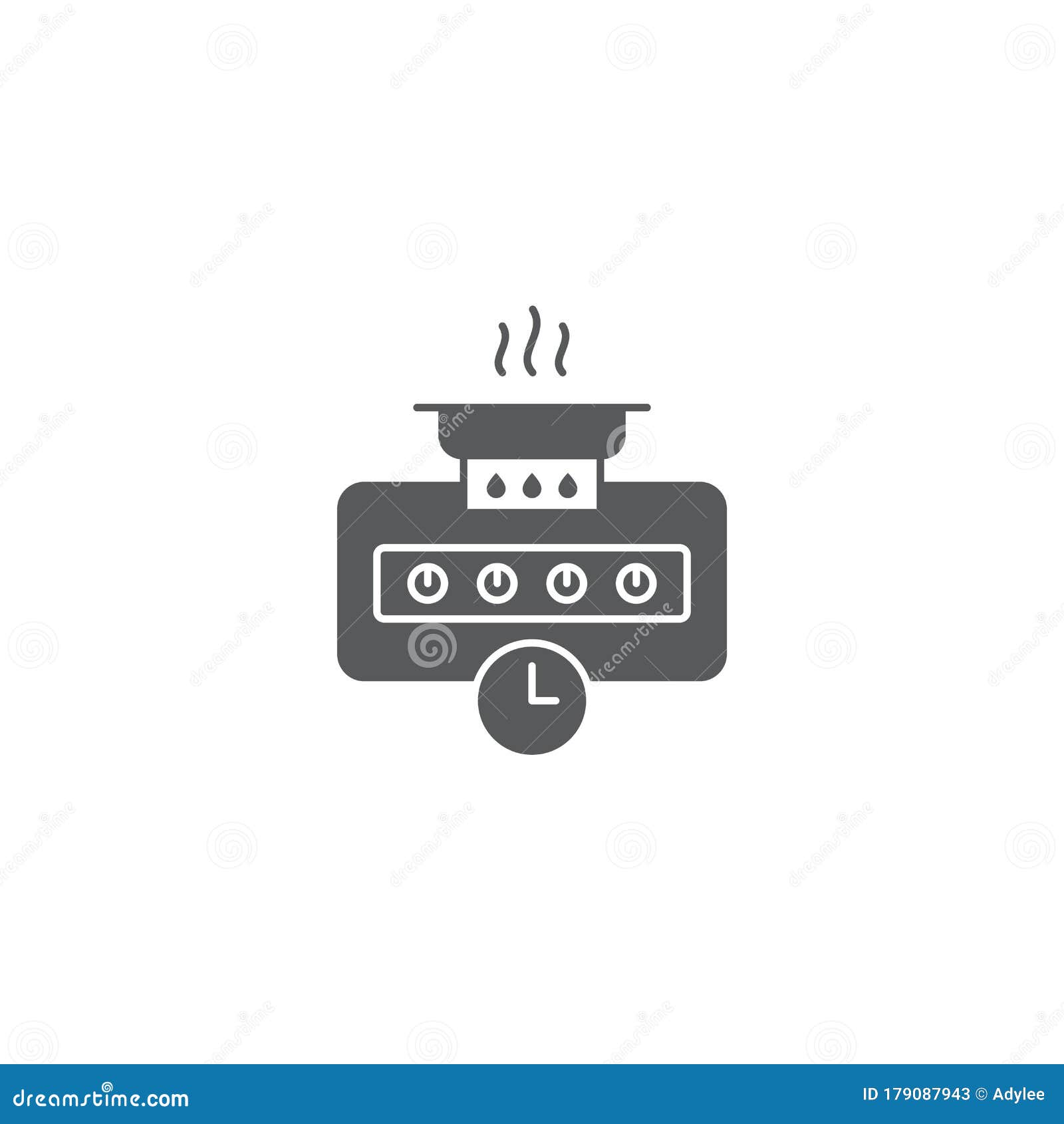 Frying Time Or Oven With Timer Vector Icon Symbol Cooking Isolated On ...