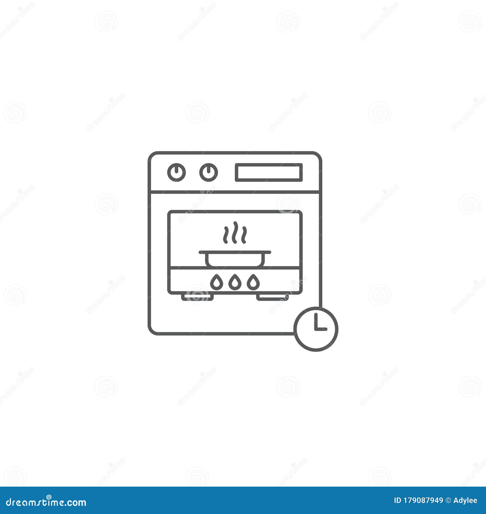 Frying Time Or Oven With Timer Vector Icon Symbol Cooking Isolated On ...