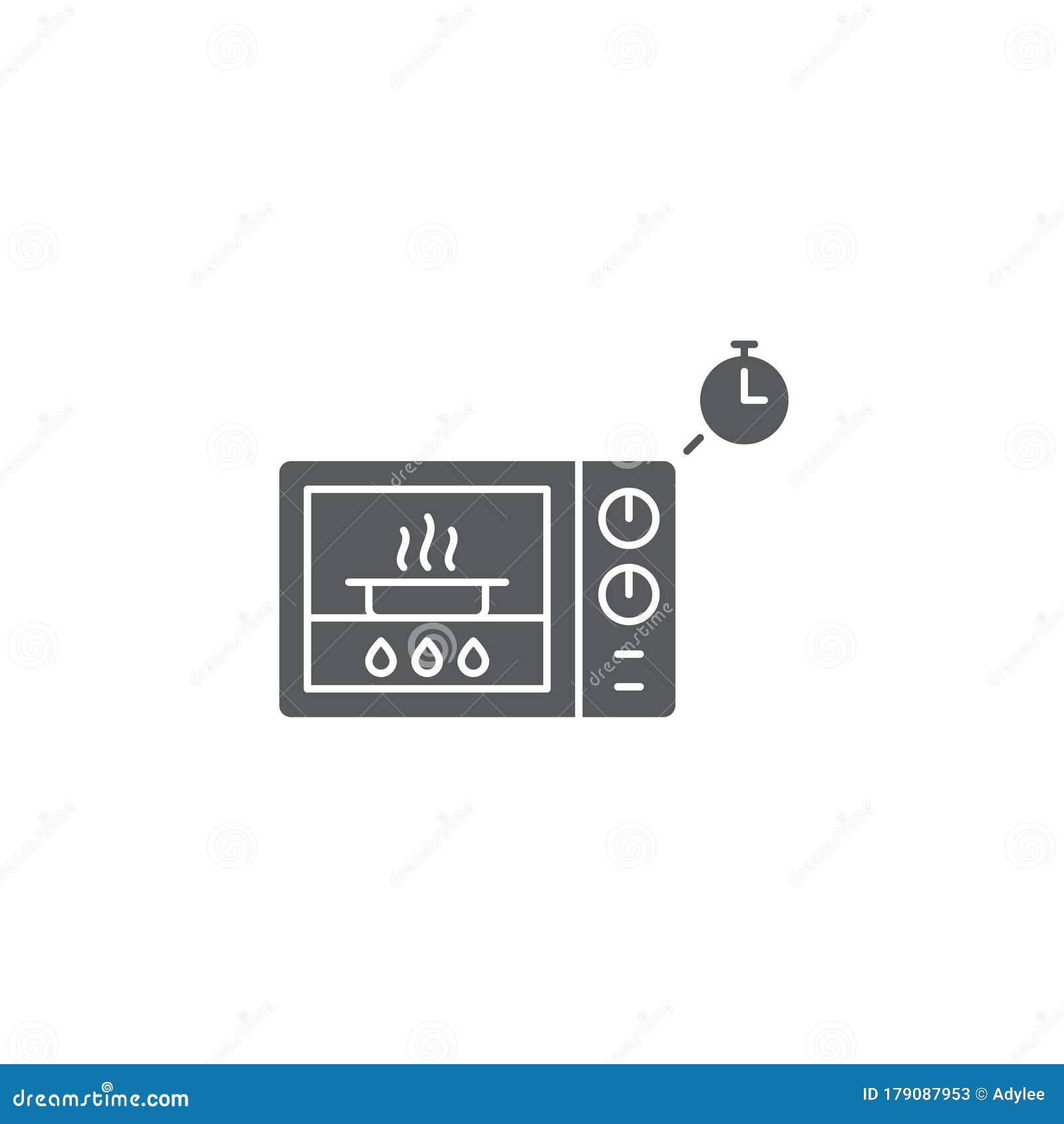 Frying Time or Oven with Timer Vector Icon Symbol Cooking Isolated on ...