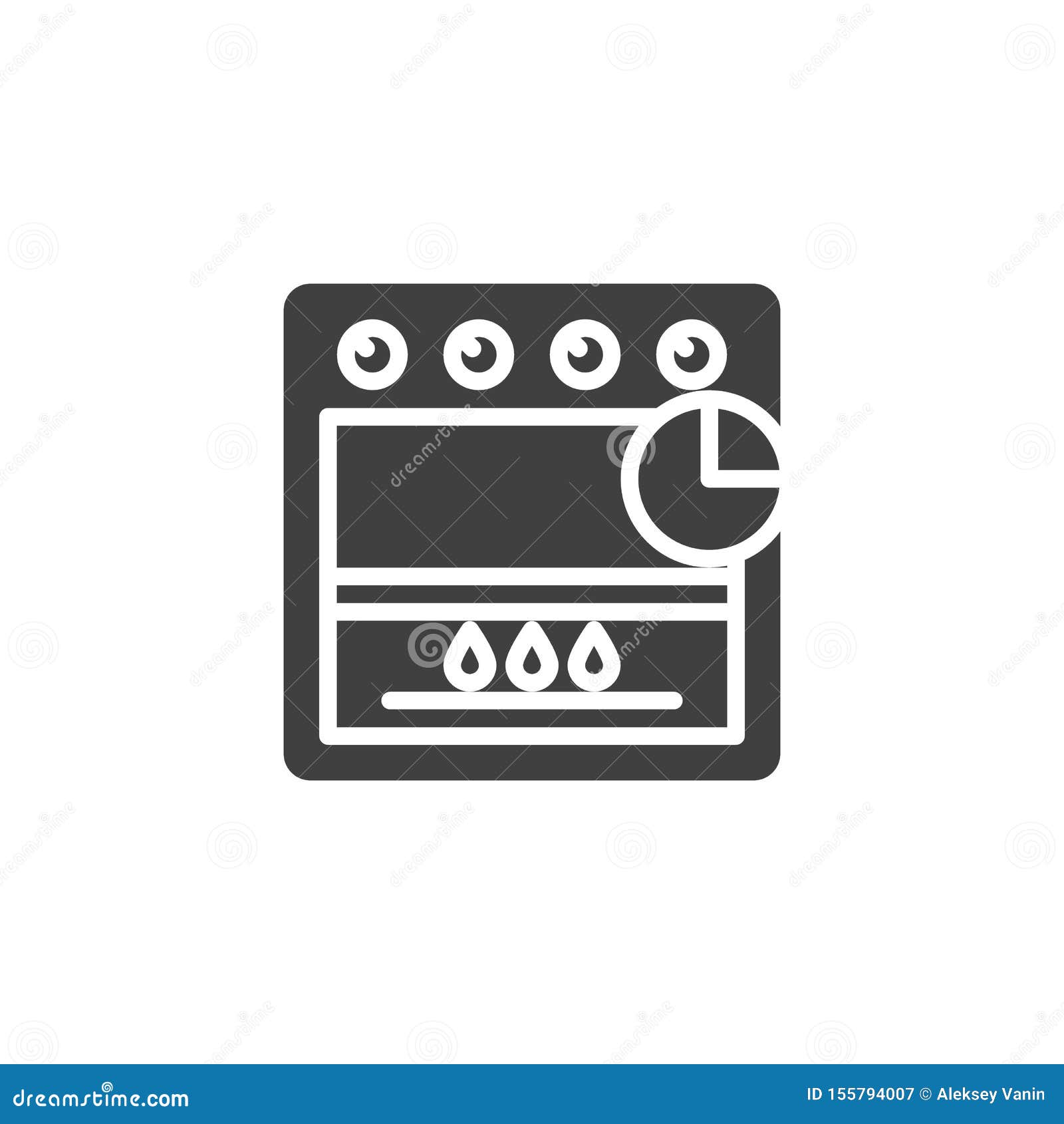 Frying Time Or Oven With Timer Vector Icon Symbol Cooking Isolated On ...