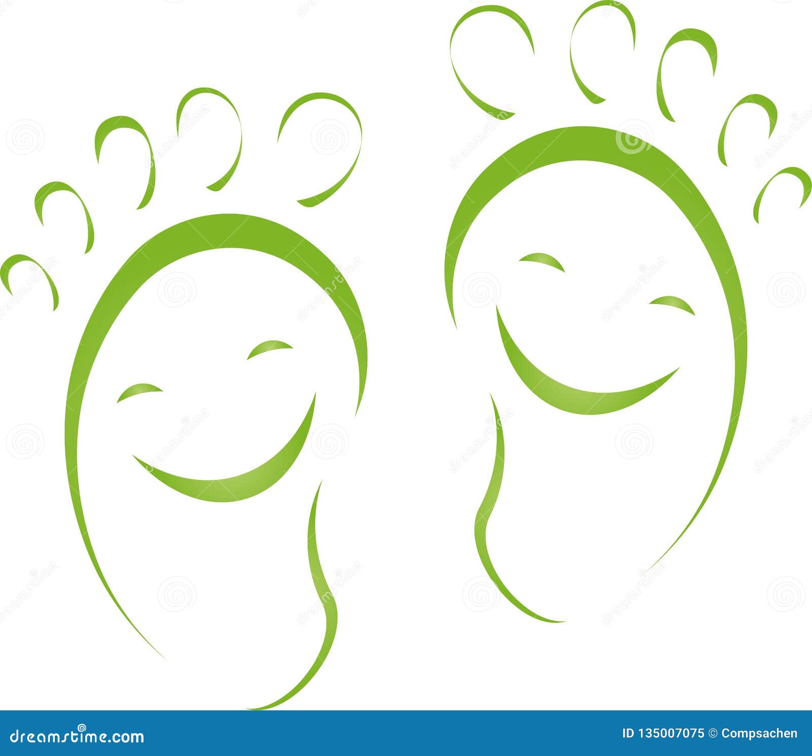 Two Feet with Smile, Foot Care and Massage Logo Stock Vector ...