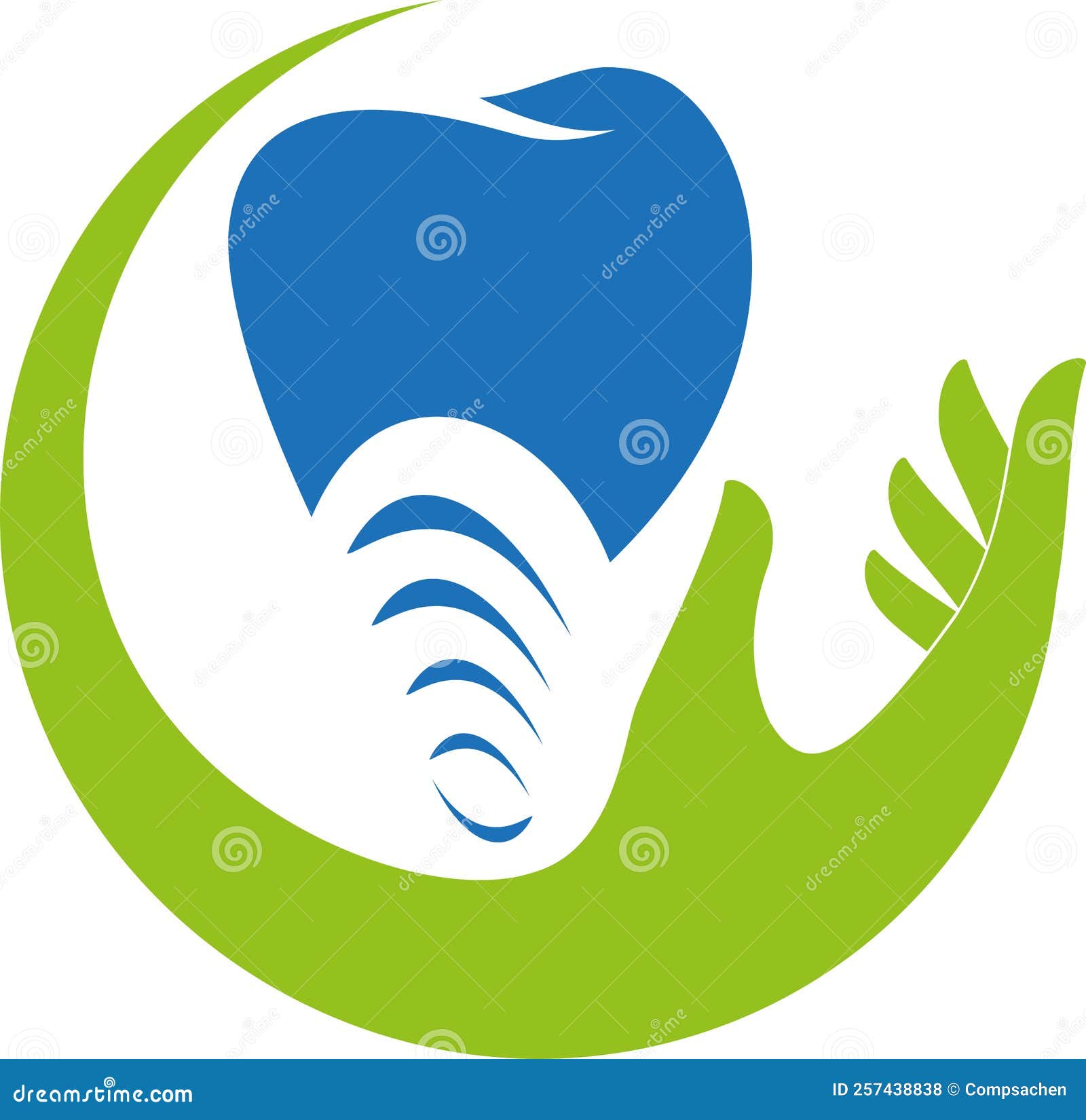 Two Hands With Tooth Protecting And Showing Care Vector Flat Style ...