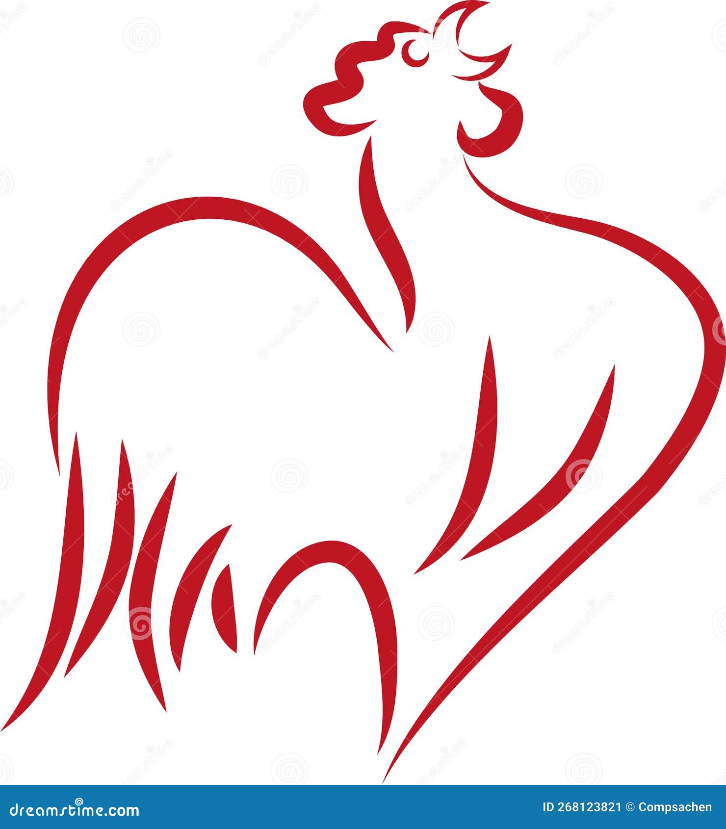 Rooster In Red Logo, Rooster Logo, Chicken Logo, Domestic Chicken Logo ...