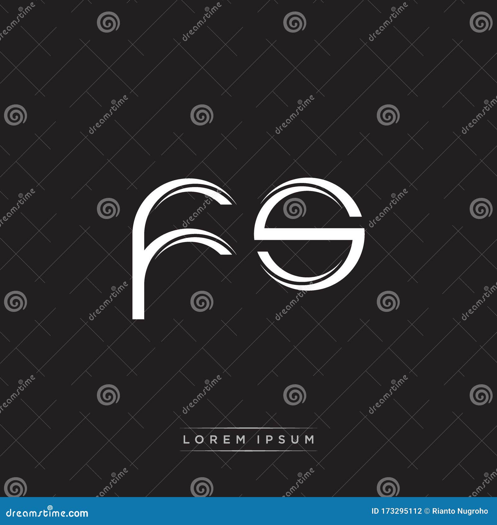 FS Initial Letter Split Lowercase Logo Modern Monogram Template ...