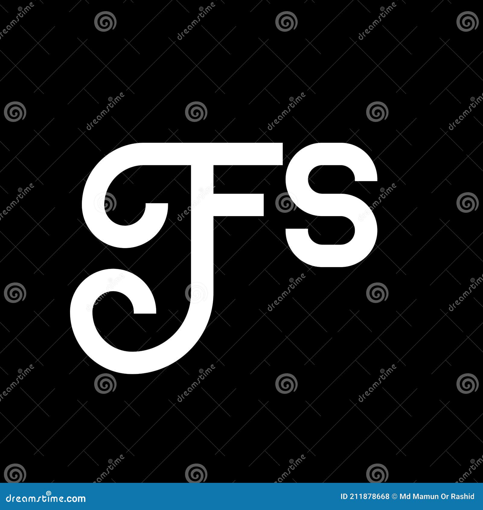 FS Letter Logo Design on Black Background. FS Creative Initials Letter ...
