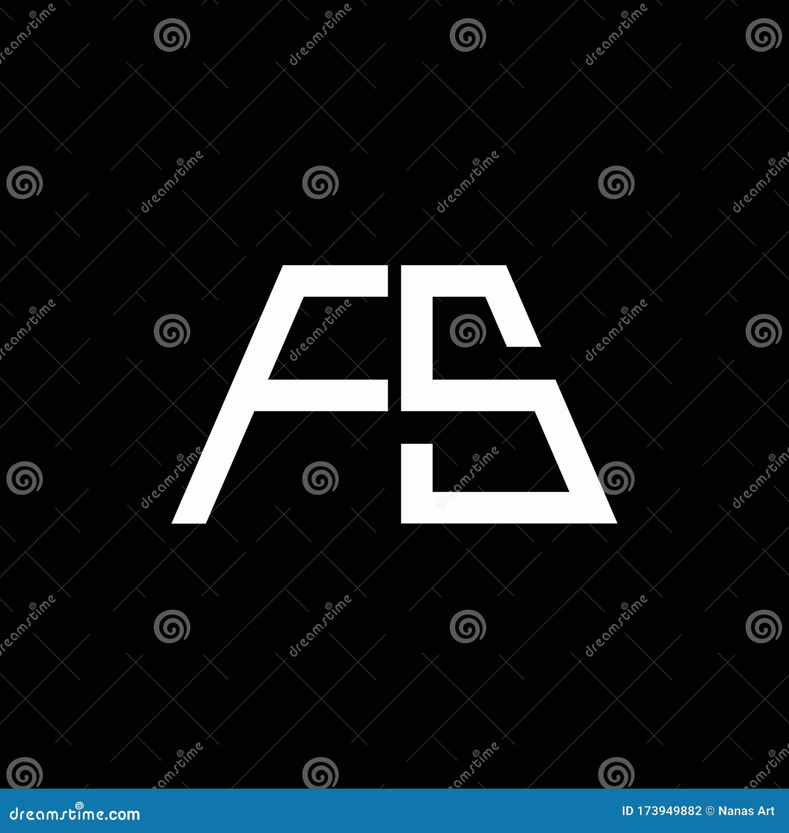 FS Logo Abstract Monogram Isolated on Black Background Stock ...