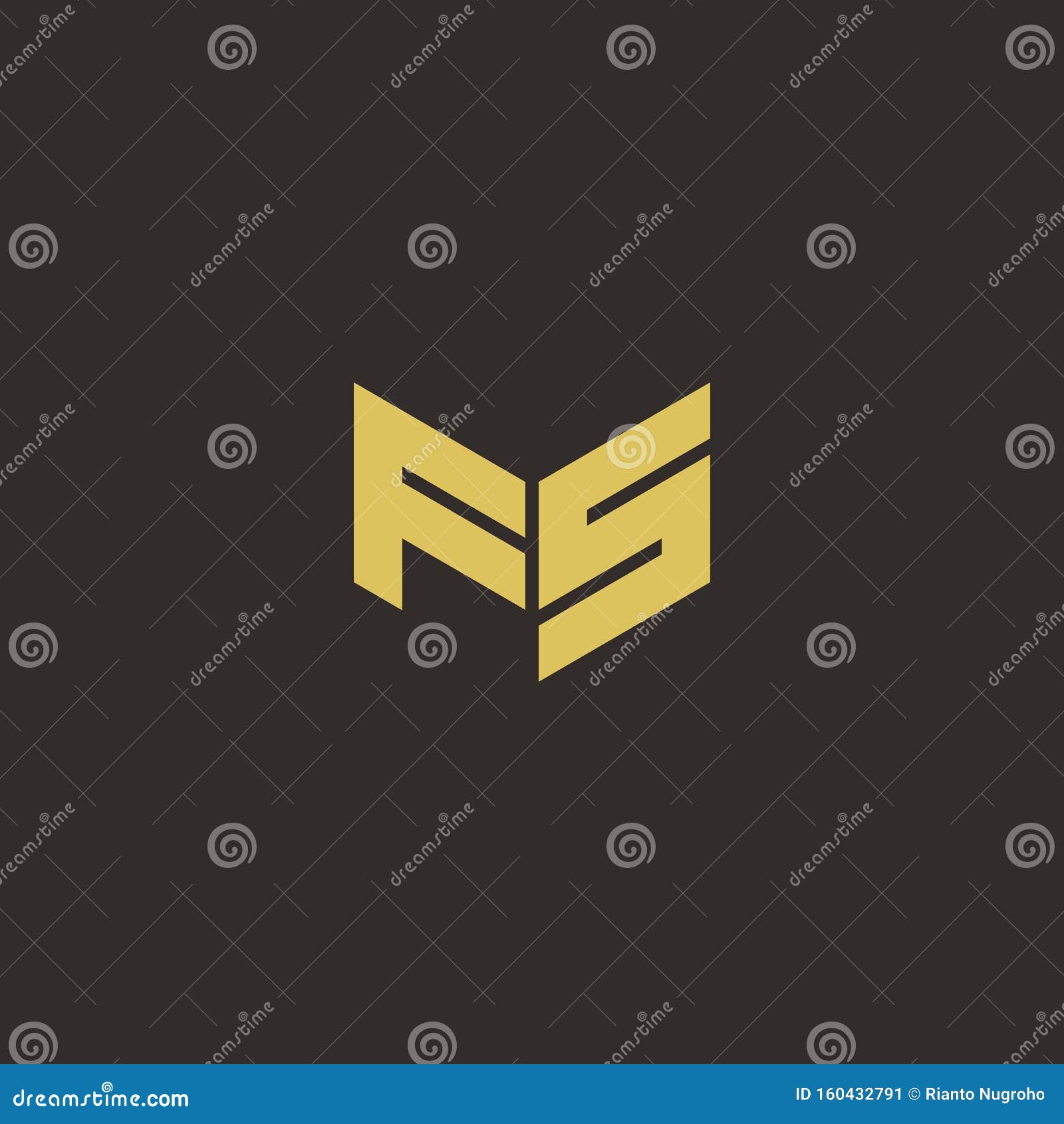 FS Logo Letter Initial Logo Designs Template with Gold and Black ...