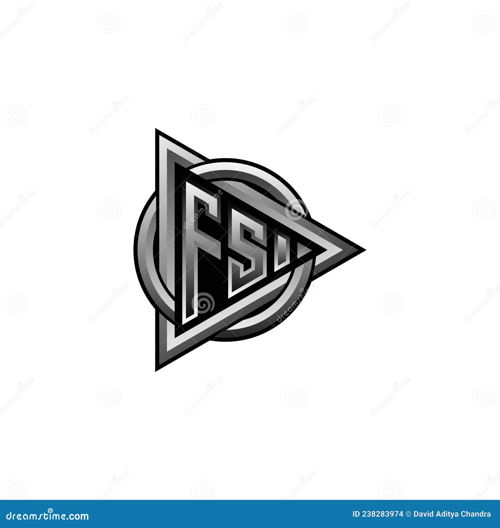 FS Logo Letter Triangle and Circle Rounded Stock Vector - Illustration ...