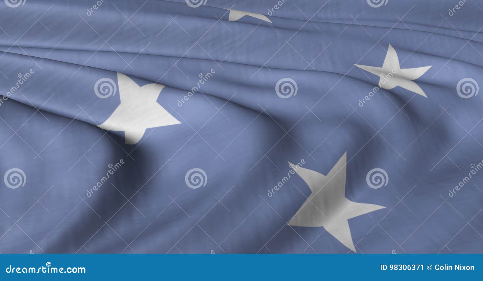 FS of Micronesia Flag Fluttering in Light Bre Stock Illustration ...