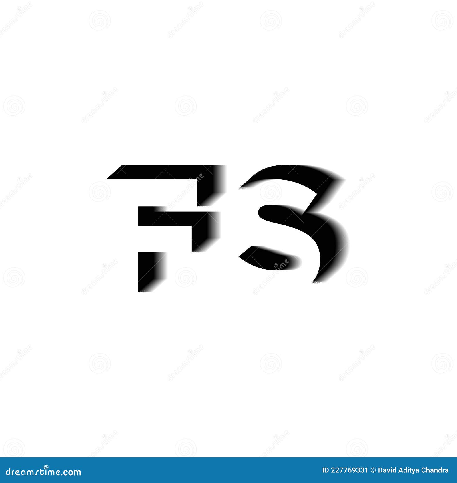 FS Monogram Shadow Shape Style Stock Vector - Illustration of graphic ...