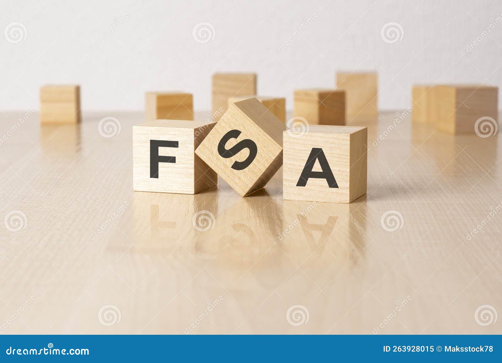 FSA - an Abbreviation of Wooden Blocks with Letters on a Gray ...