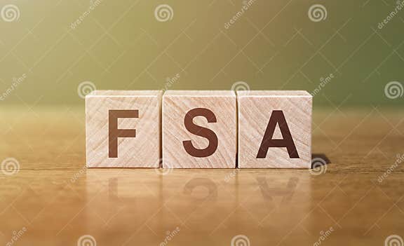 FSA - an Abbreviation of Wooden Blocks with Letters. Reflection Caption ...