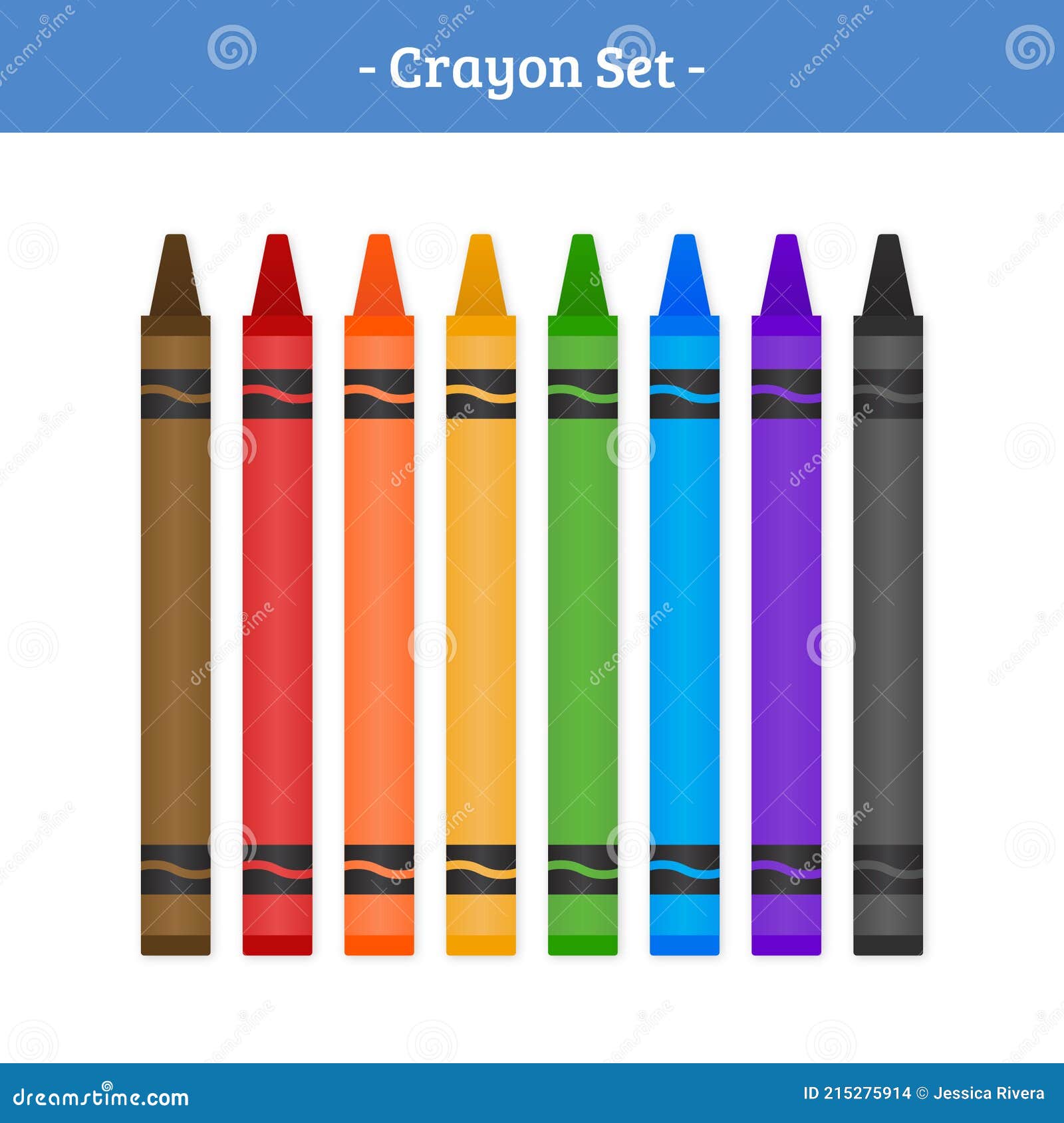 Crayon Vector Set for Kids stock vector. Illustration of orange - 215275914