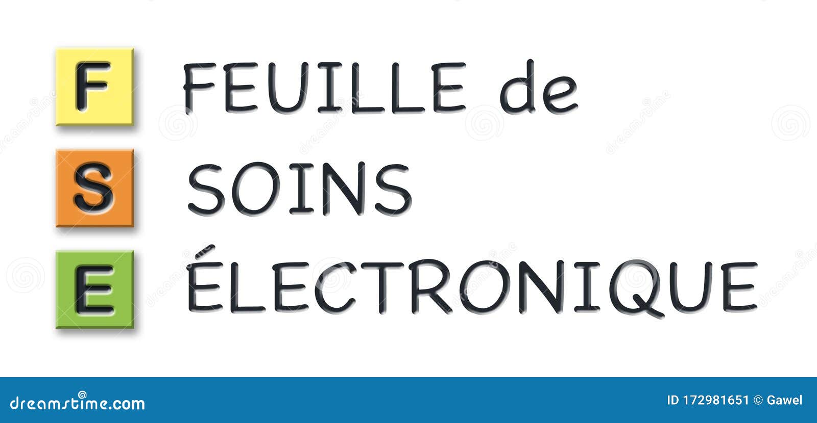 FSE Initials in Colored 3d Cubes with Meaning in French Language Stock ...
