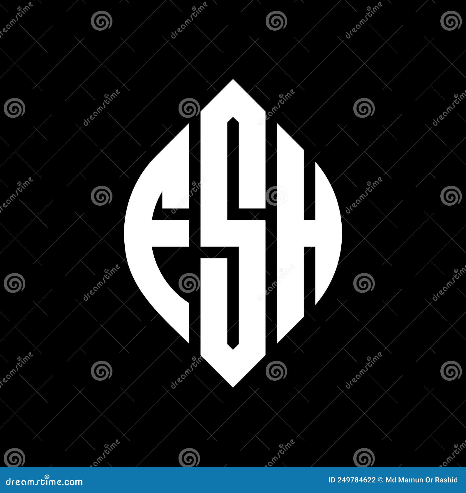 FSH Circle Letter Logo Design with Circle and Ellipse Shape. FSH ...