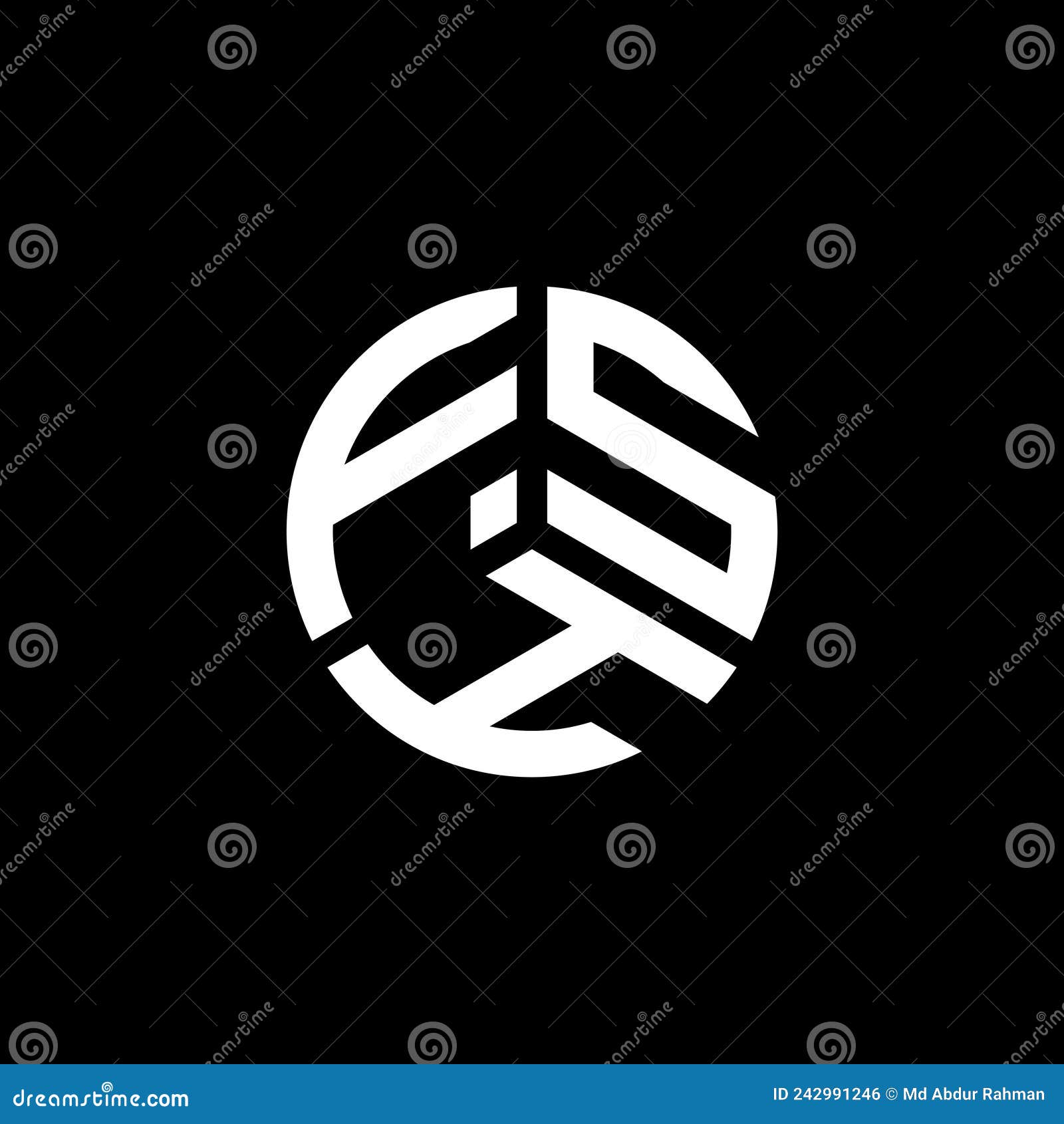 FSH Letter Logo Design on White Background. FSH Creative Initials ...