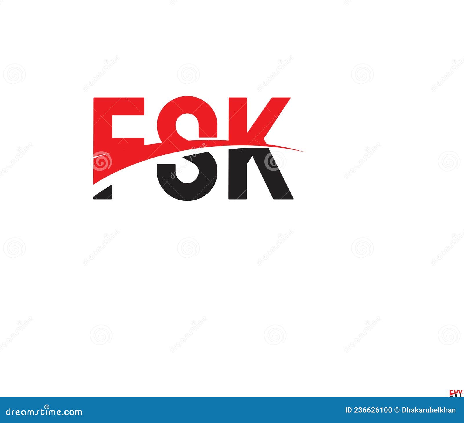 FSK Letter Initial Logo Design Vector Illustration Stock Vector ...