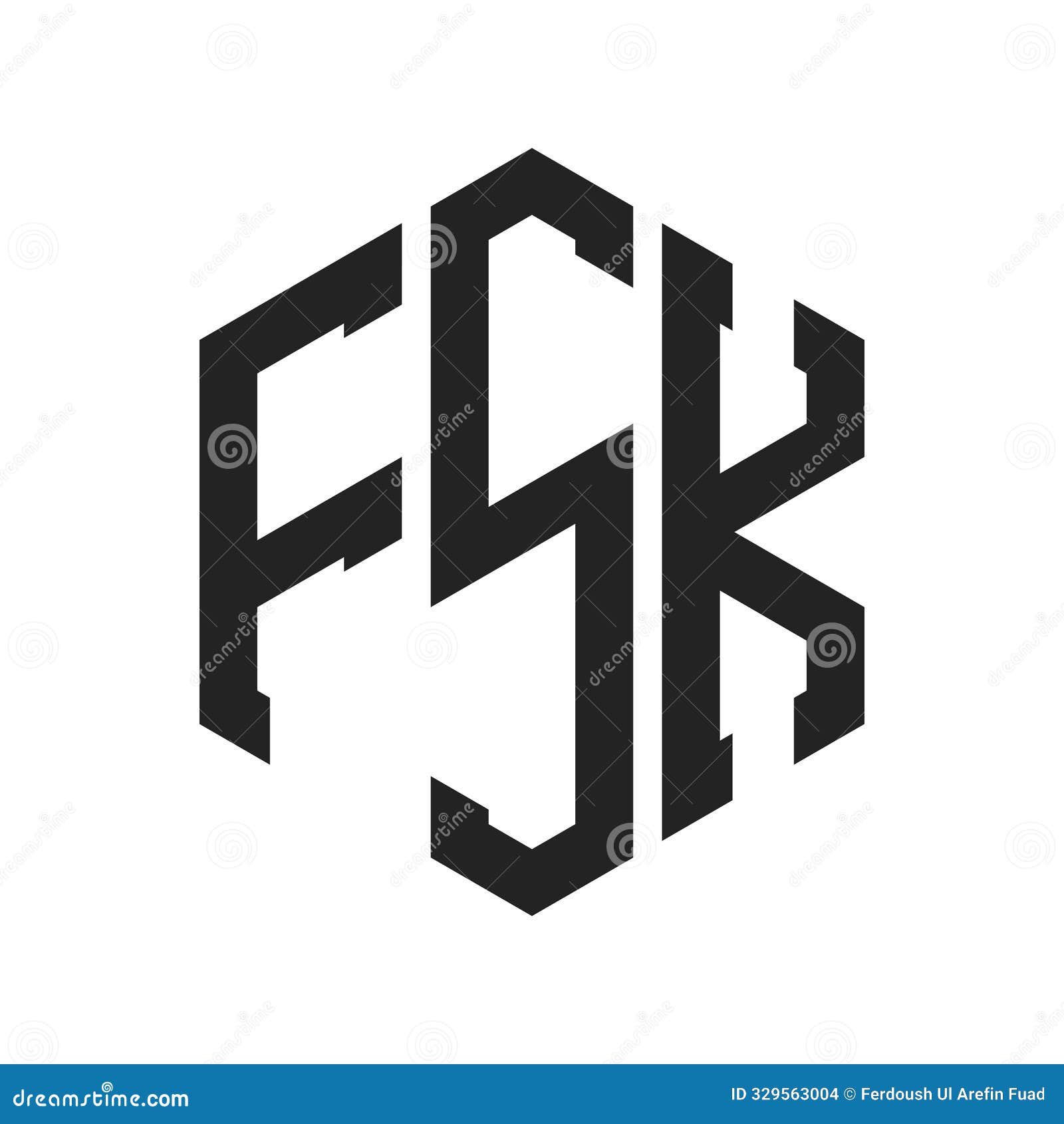 FSK Logo Design. Initial Letter FSK Monogram Logo Using Hexagon Shape ...