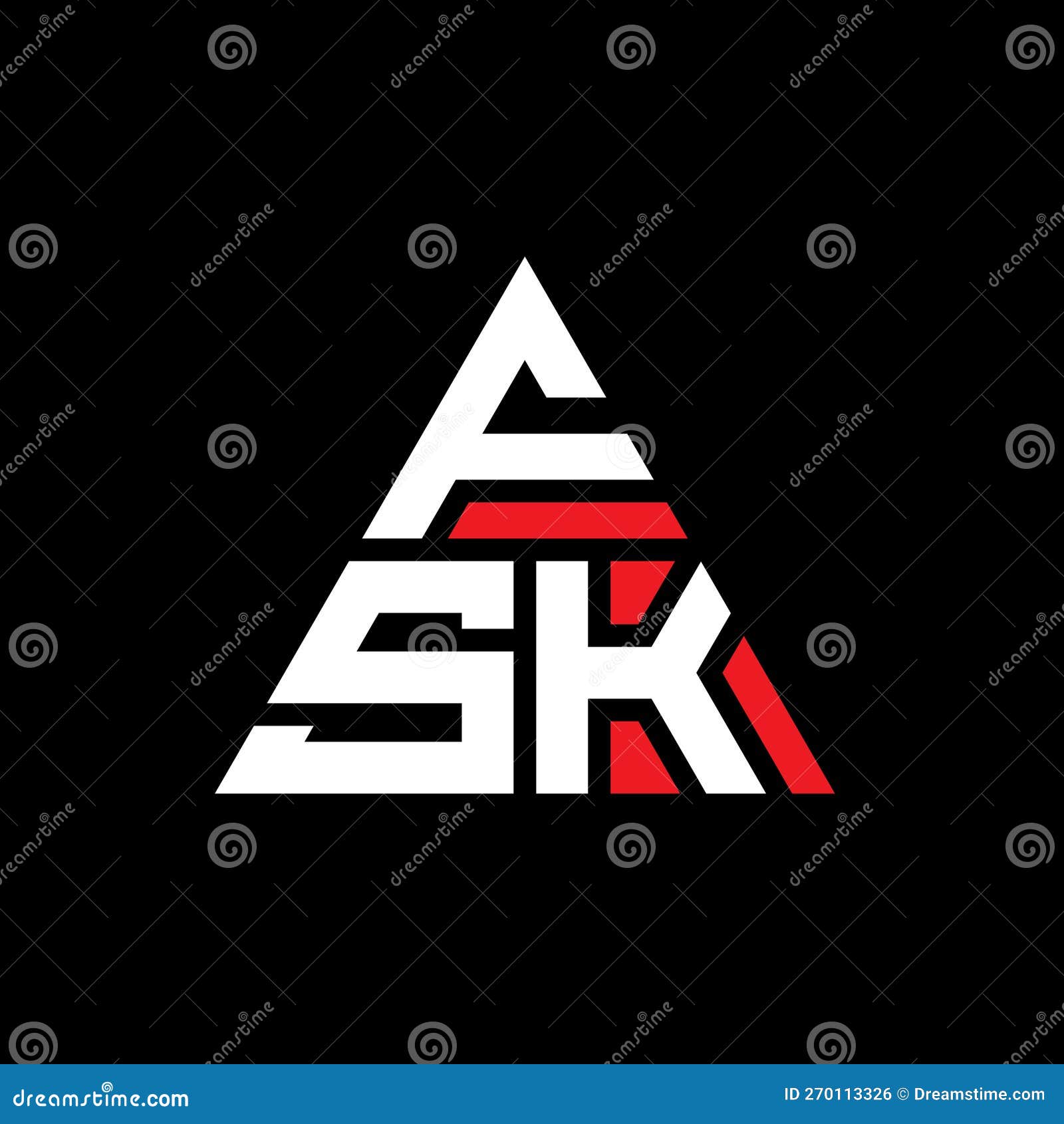 FSK Triangle Letter Logo Design with Triangle Shape. FSK Triangle Logo ...