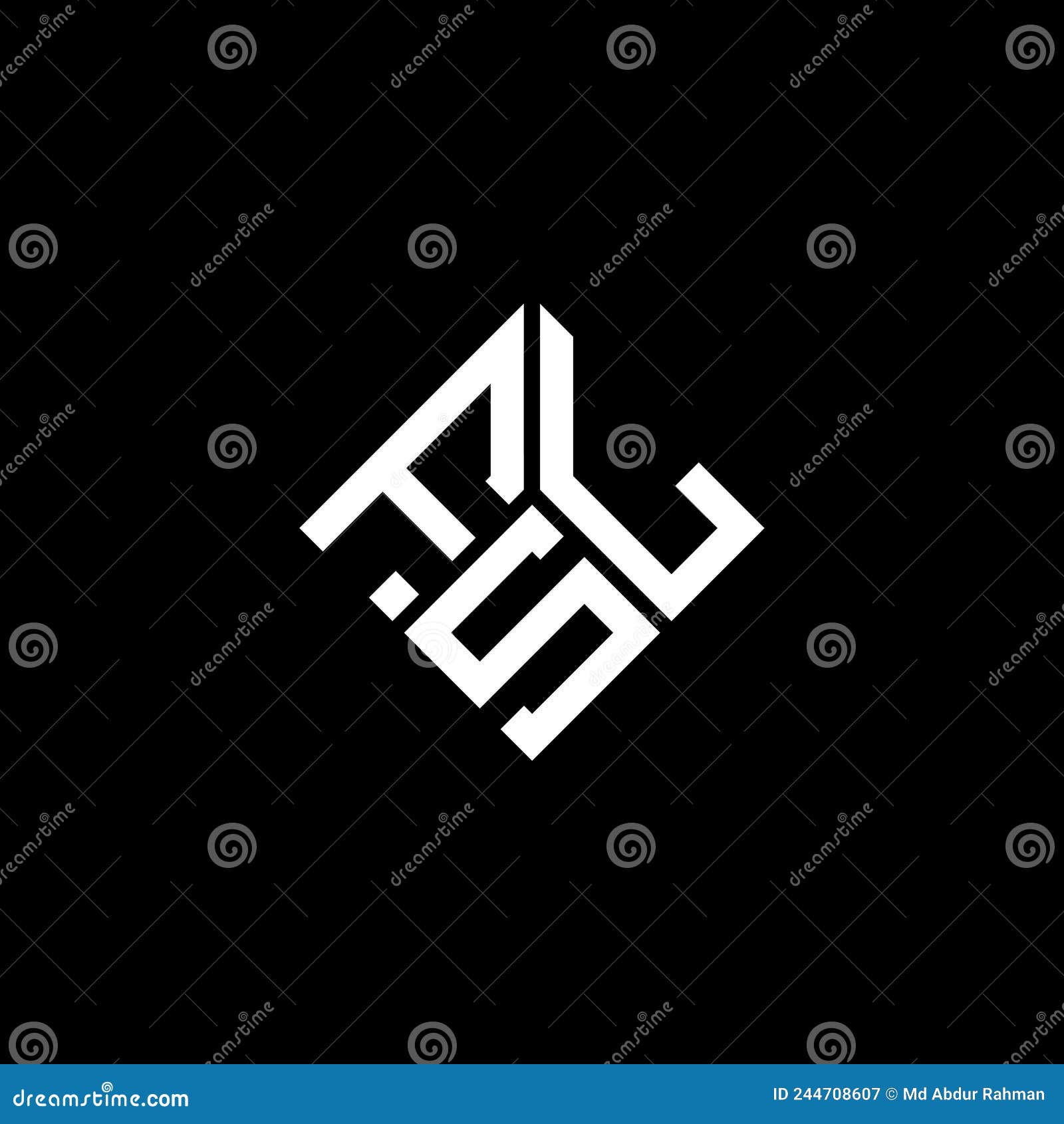 FSL Letter Logo Design on Black Background. FSL Creative Initials ...