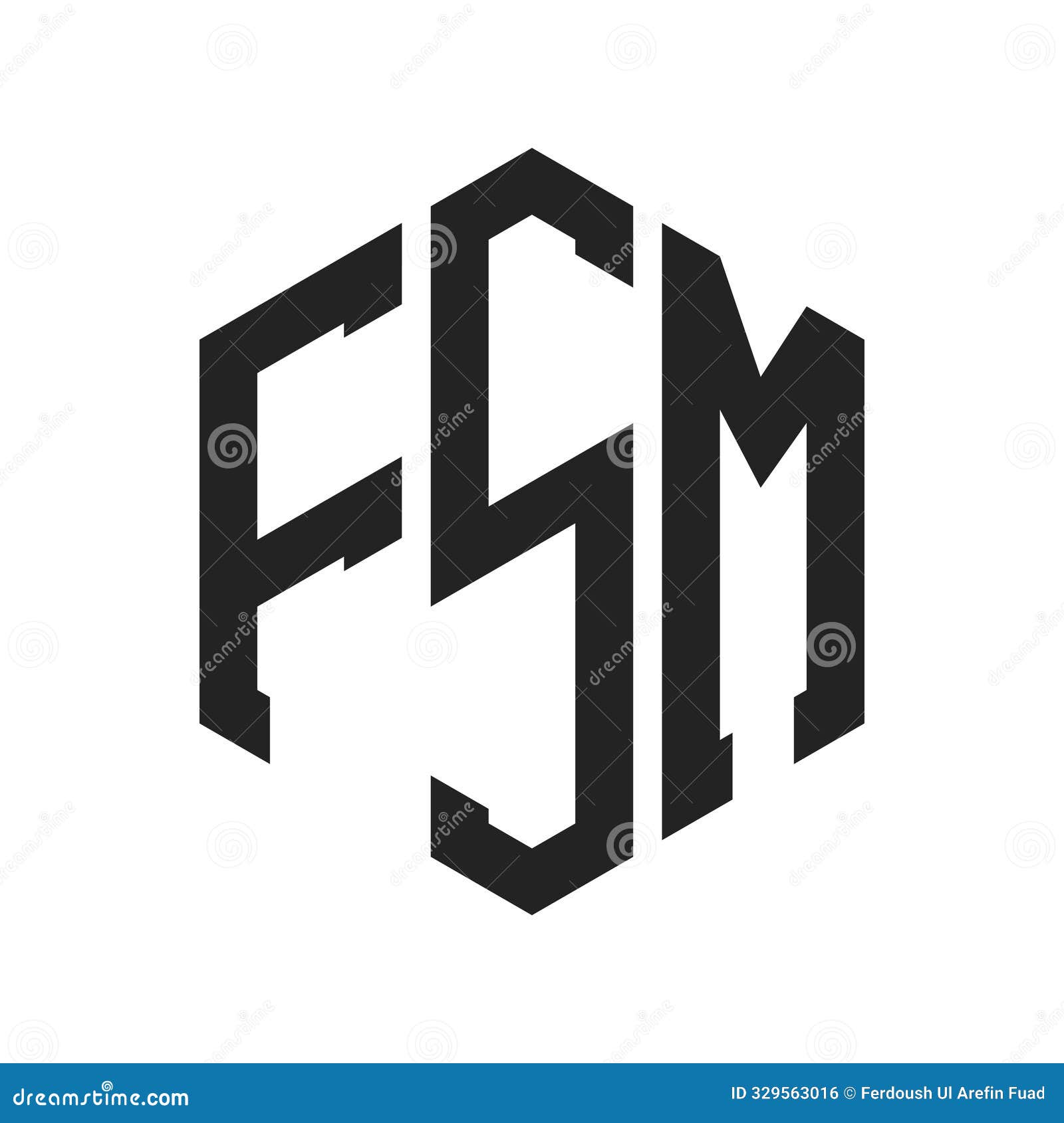 FSM Logo Design. Initial Letter FSM Monogram Logo Using Hexagon Shape ...