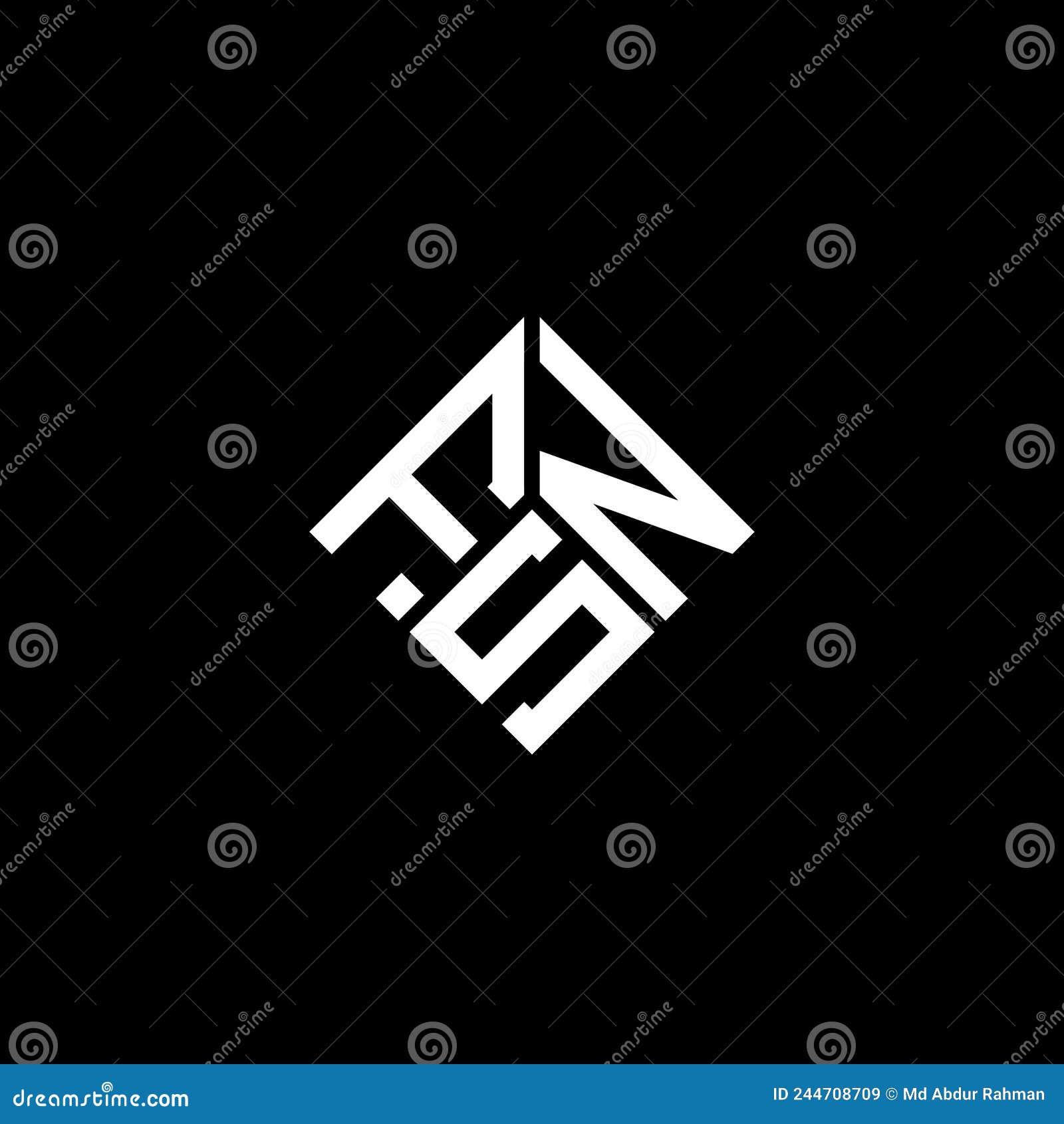 FSN Letter Logo Design on Black Background. FSN Creative Initials ...