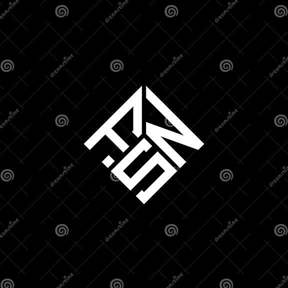 FSN Letter Logo Design on Black Background. FSN Creative Initials ...