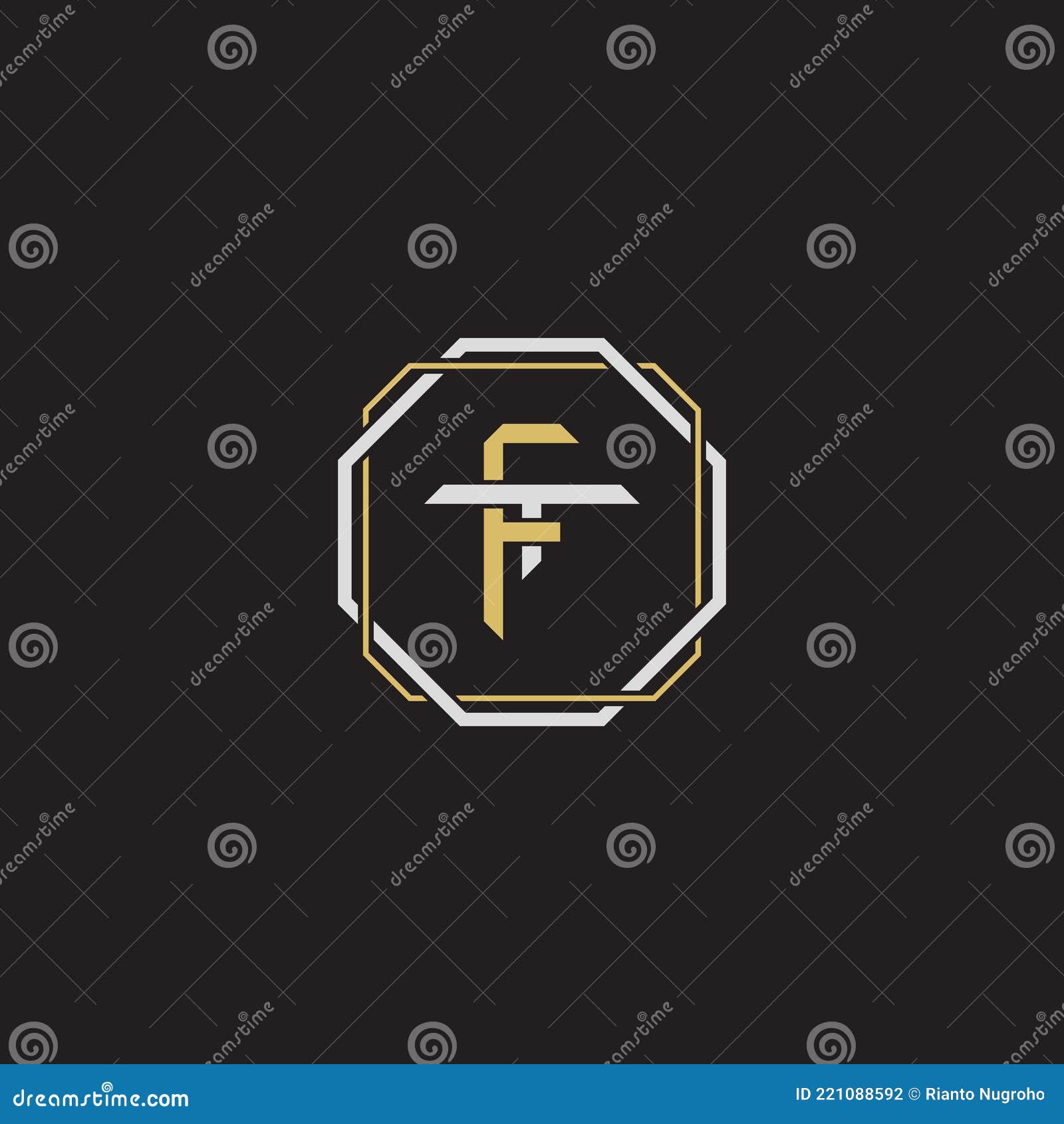 FT Initial Letter Overlapping Interlock Logo Monogram Line Art Style Stock Vector - Illustration ...
